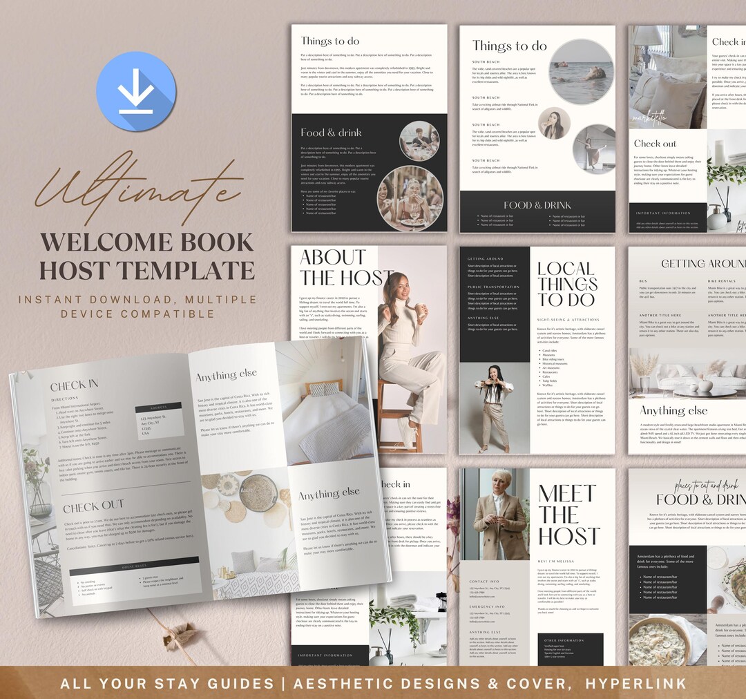 Welcome Book Host Template, Airbnb Guest Welcome Guide, Vacation Rental ...
