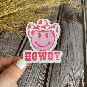 Howdy Smiley Sticker - Etsy