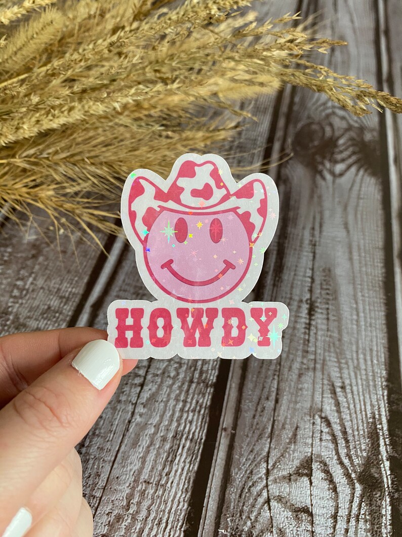 Howdy Smiley Sticker - Etsy