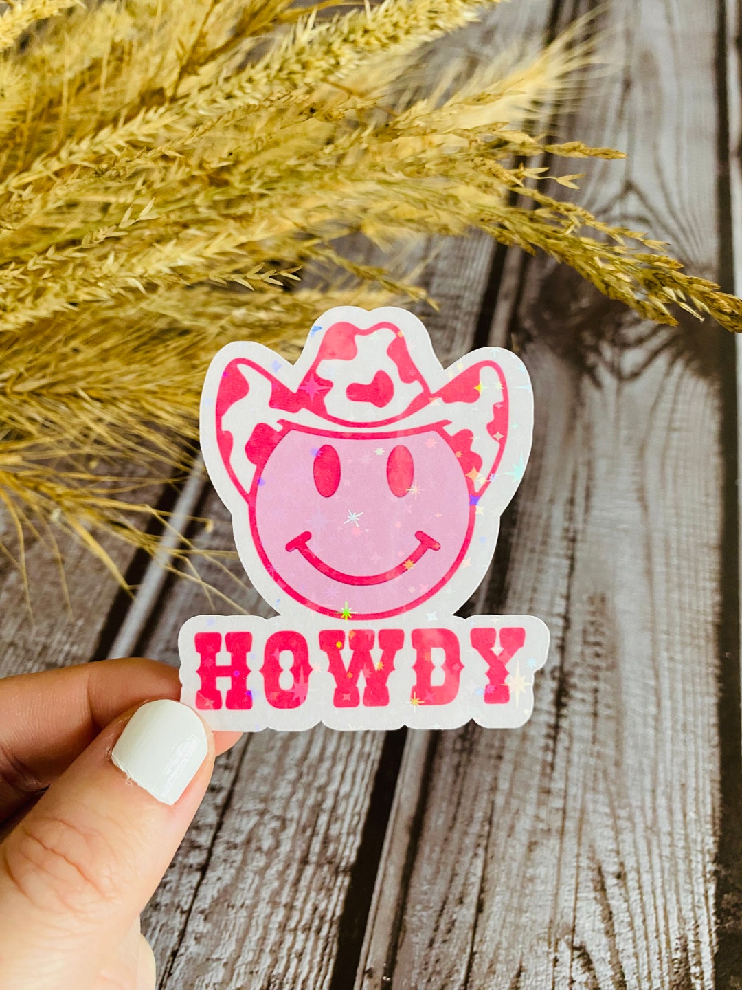 Howdy Smiley Sticker - Etsy