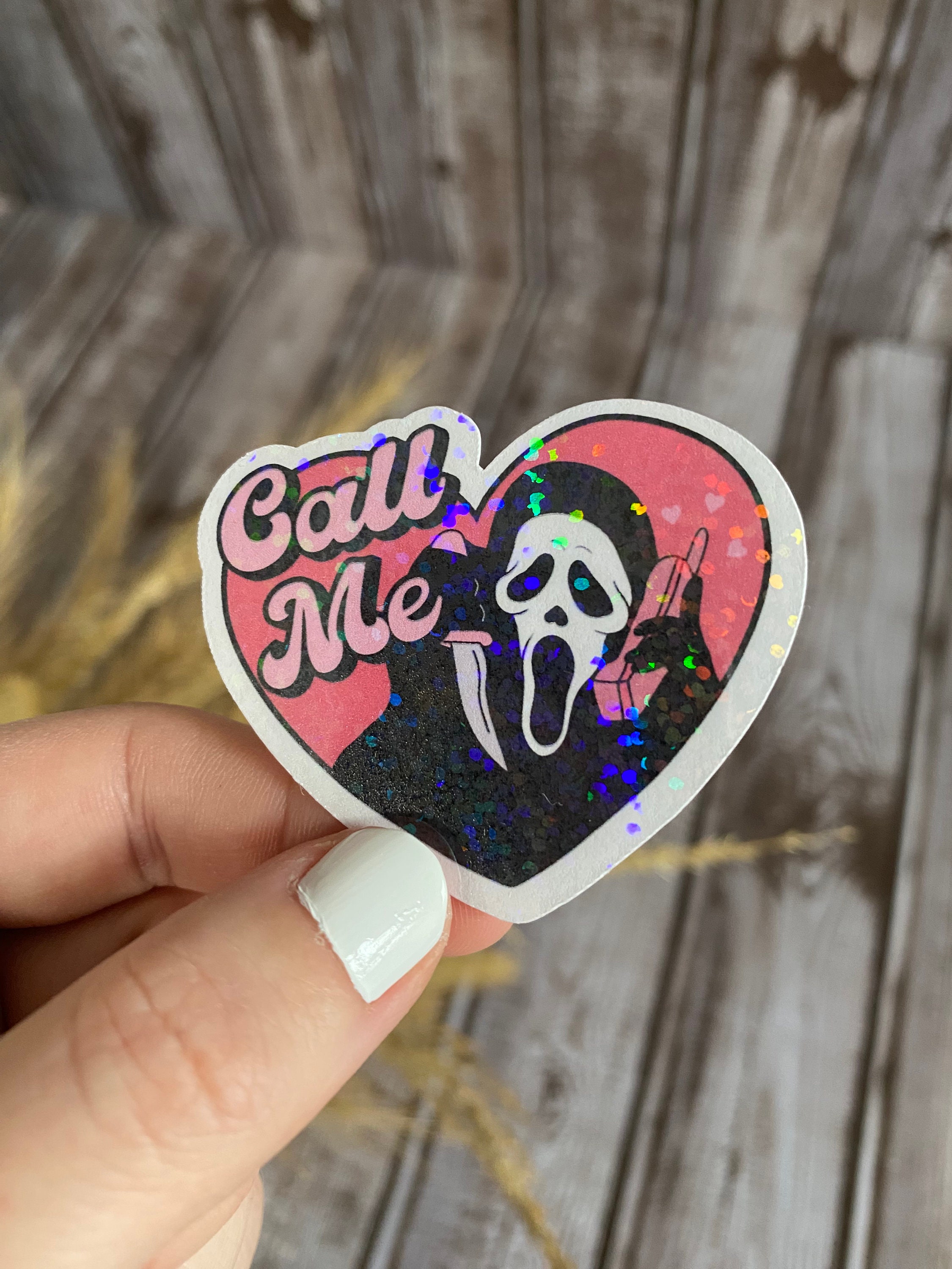 Scream Call Me Heart Sticker - Etsy