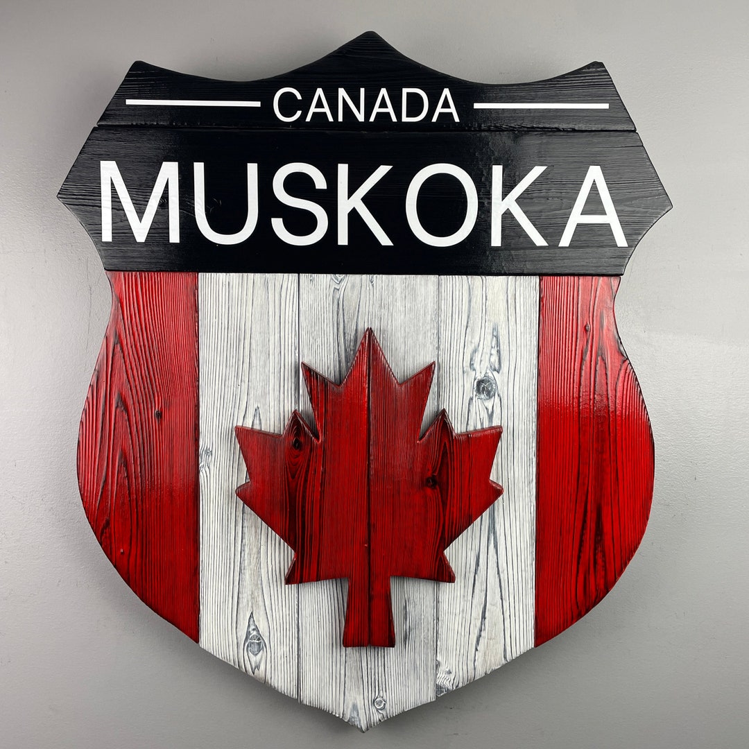 Personalized Road Sign Canada Custom Canadian Wooden Flag Rustic Wood ...