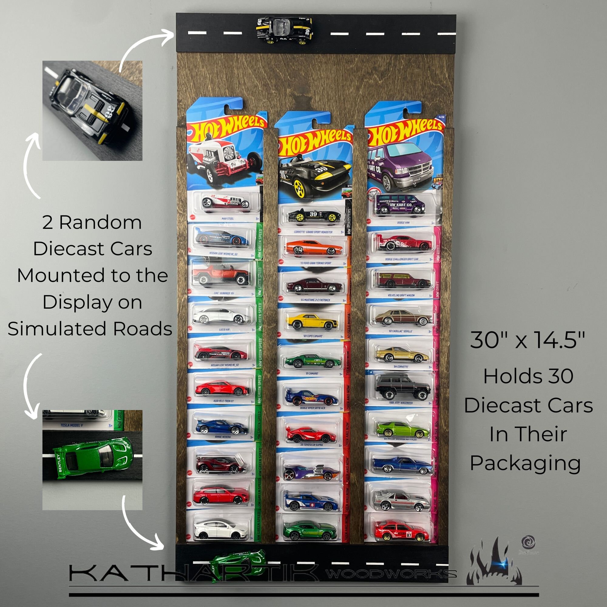 Toy Car Display Shelf 1/64 Die Cast Collection Storage Case for Wall ...