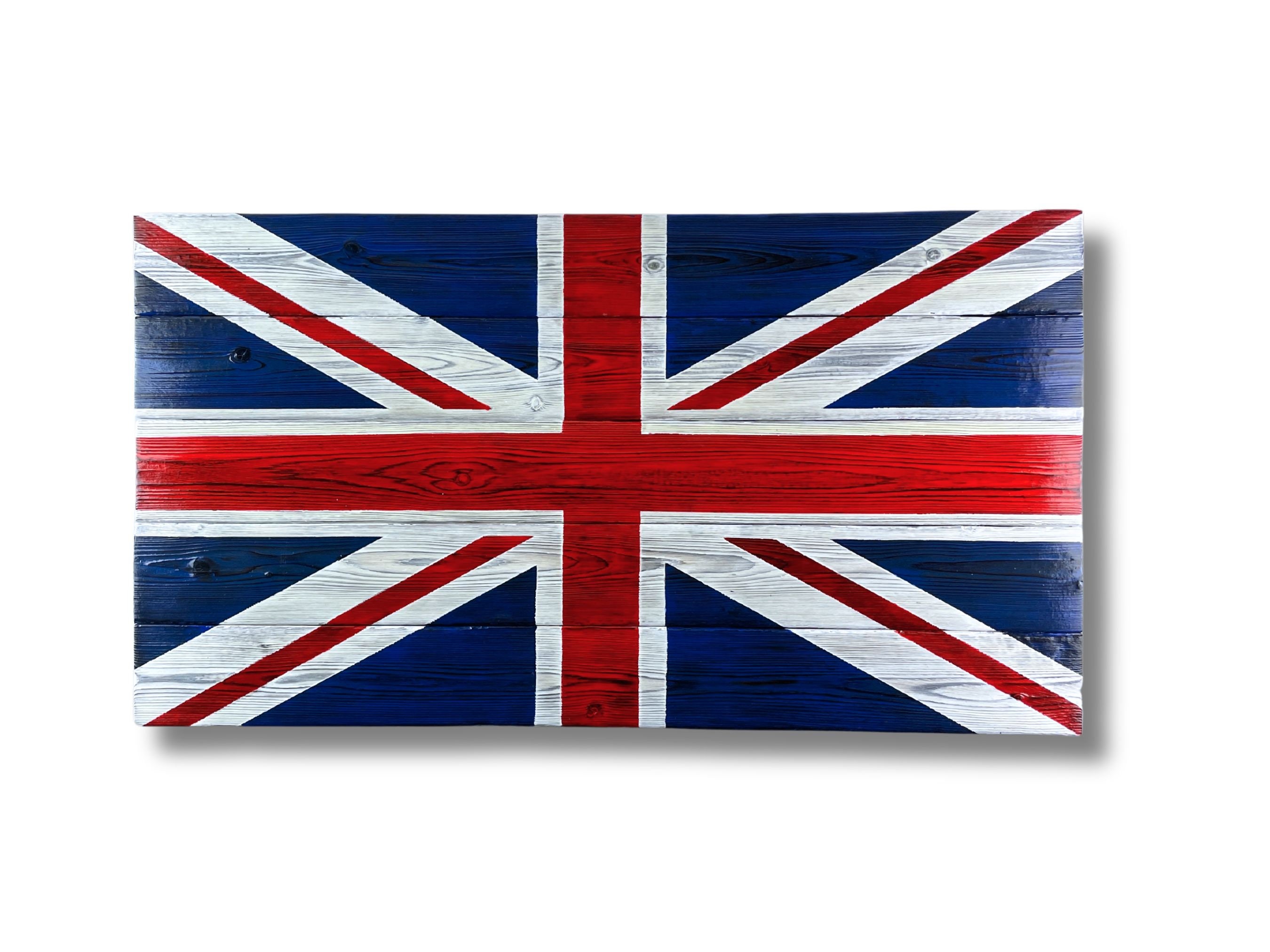 Wood British Flag Burnt Cedar Union Jack UK Flag With Optional Canadian ...