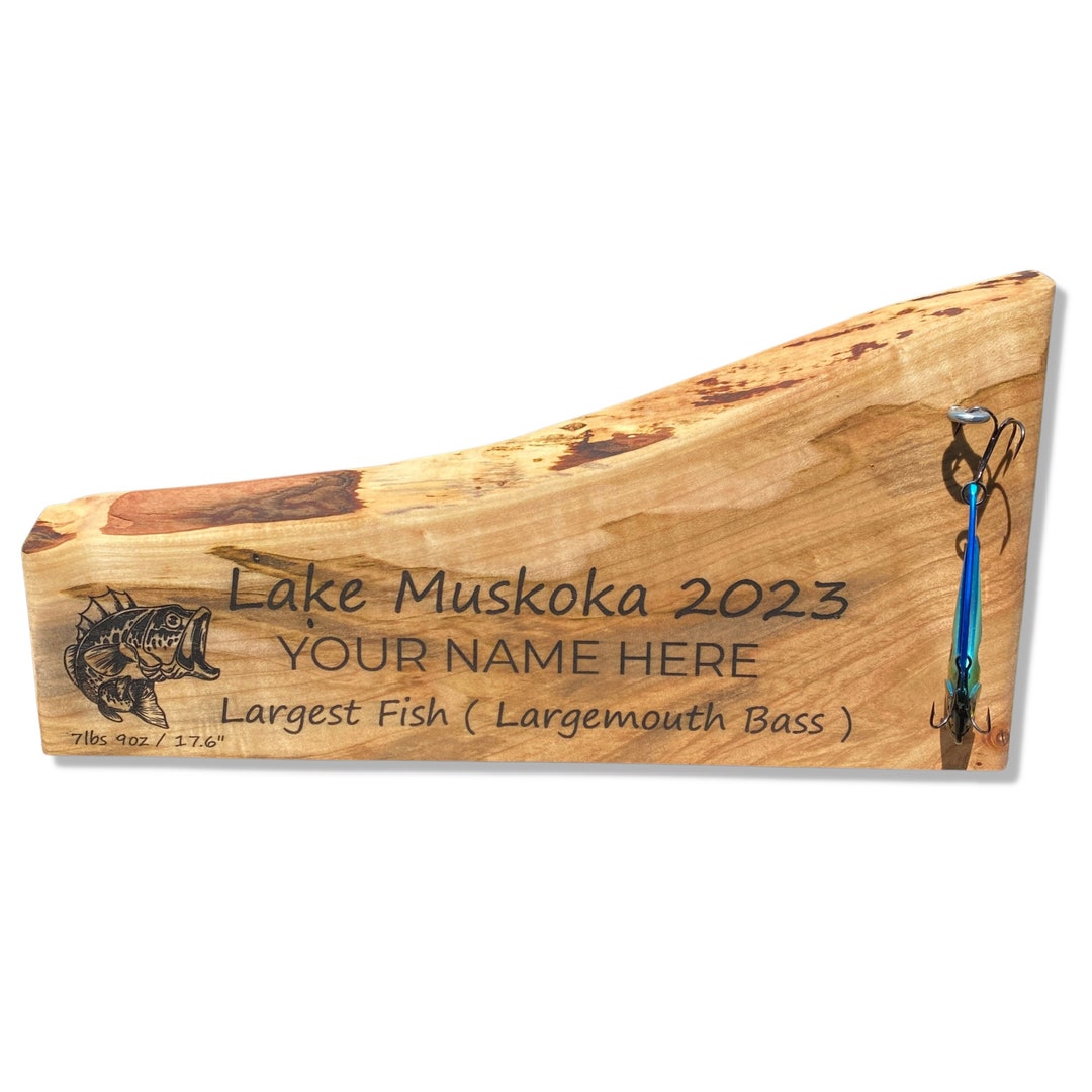 Fishing Award Personalized Live Edge Wood Unique Trophy for Tournaments ...
