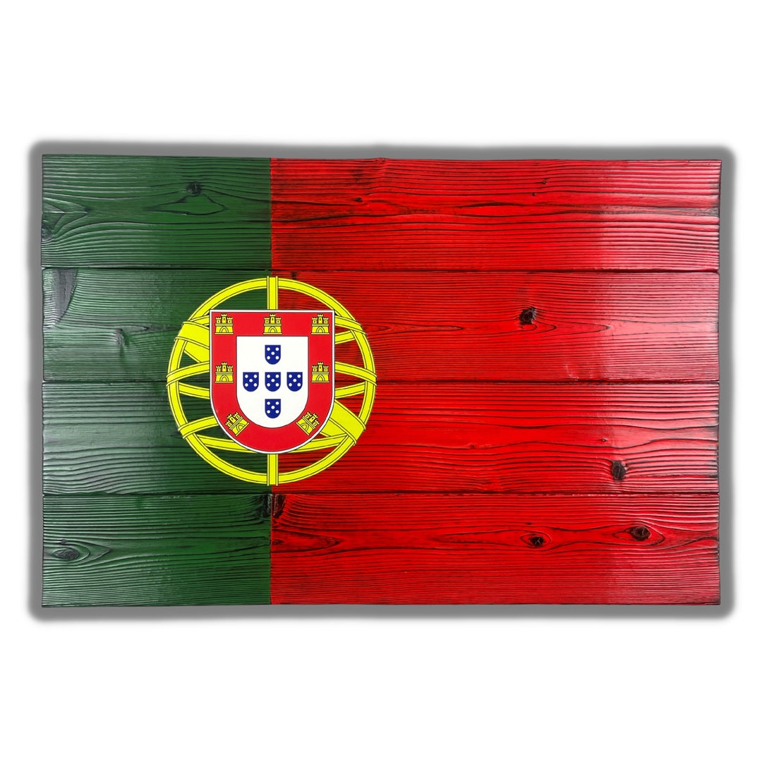 Portugal Flag Made of Wood - Burnt Cedar Portuguese Shou Sugi Ban Flag ...