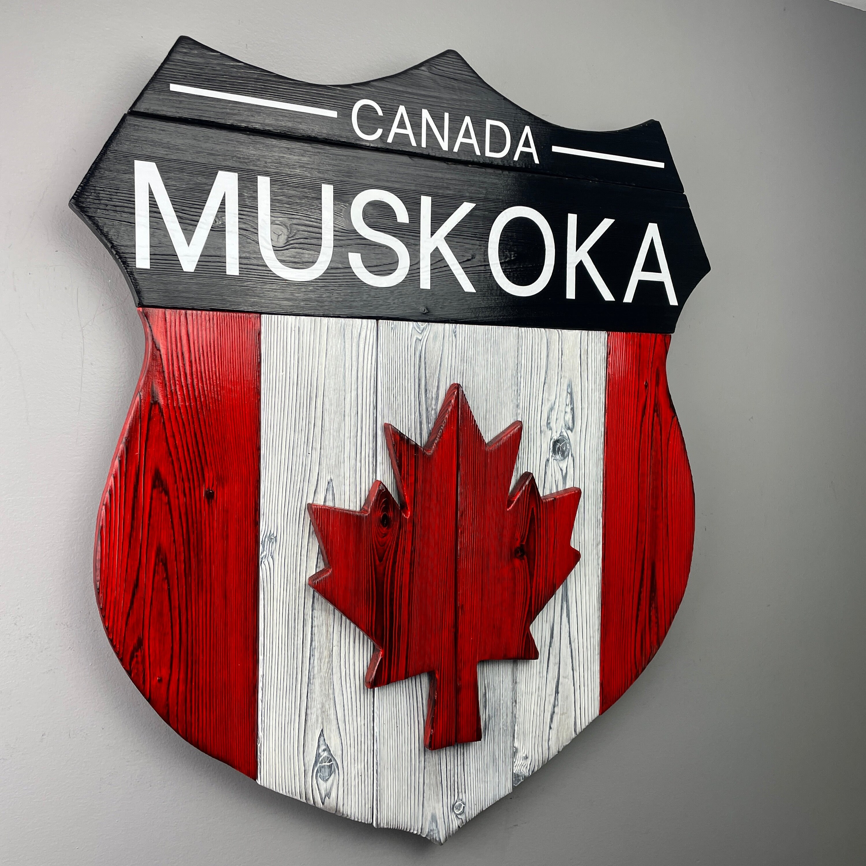 Personalized Road Sign Canada Custom Canadian Wooden Flag Rustic Wood ...