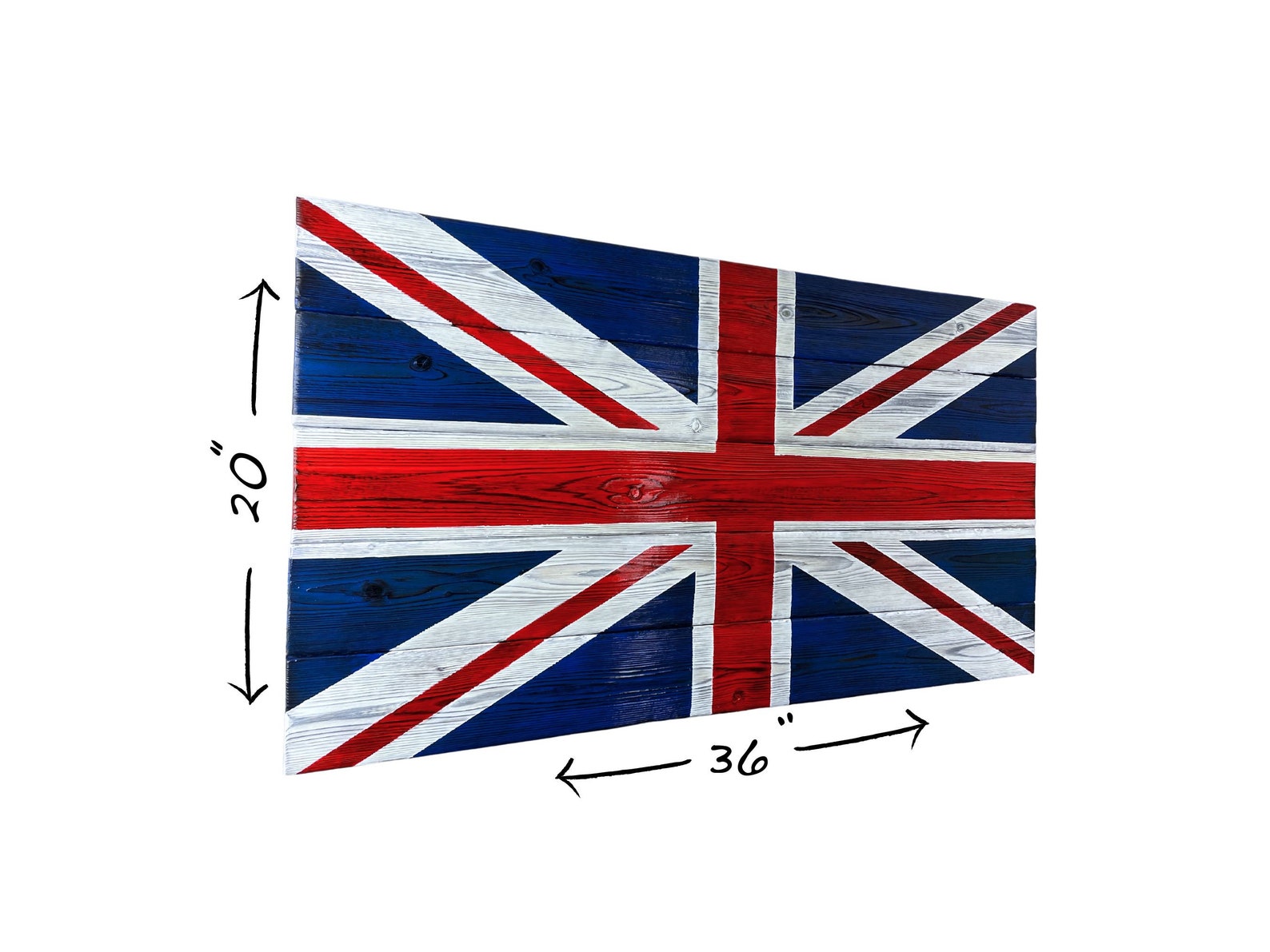 Wood British Flag Burnt Cedar Union Jack UK Flag With Optional Canadian ...