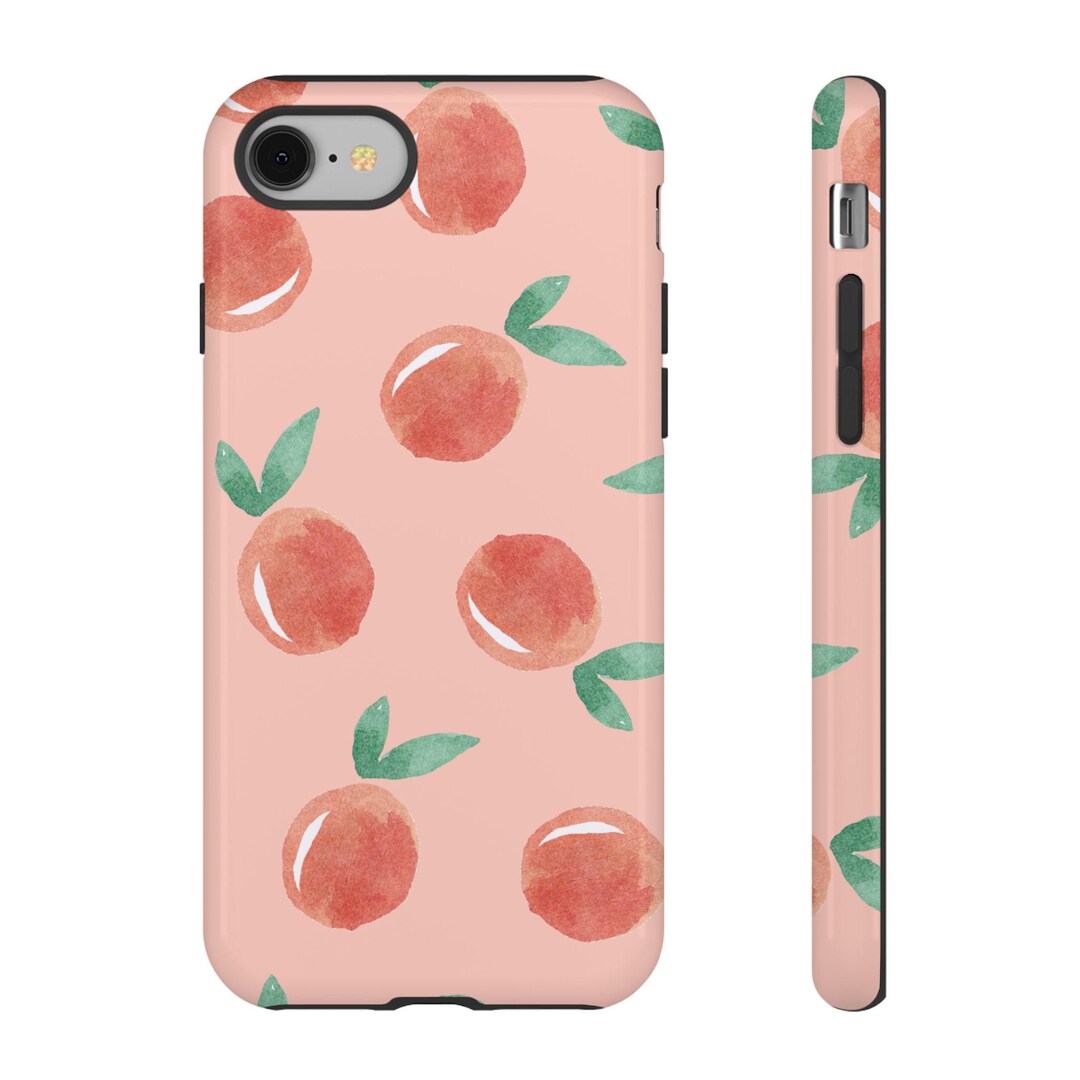 Watercolor Peach iPhone Case - Universal Fit, Cute Fruit Pattern Phone ...