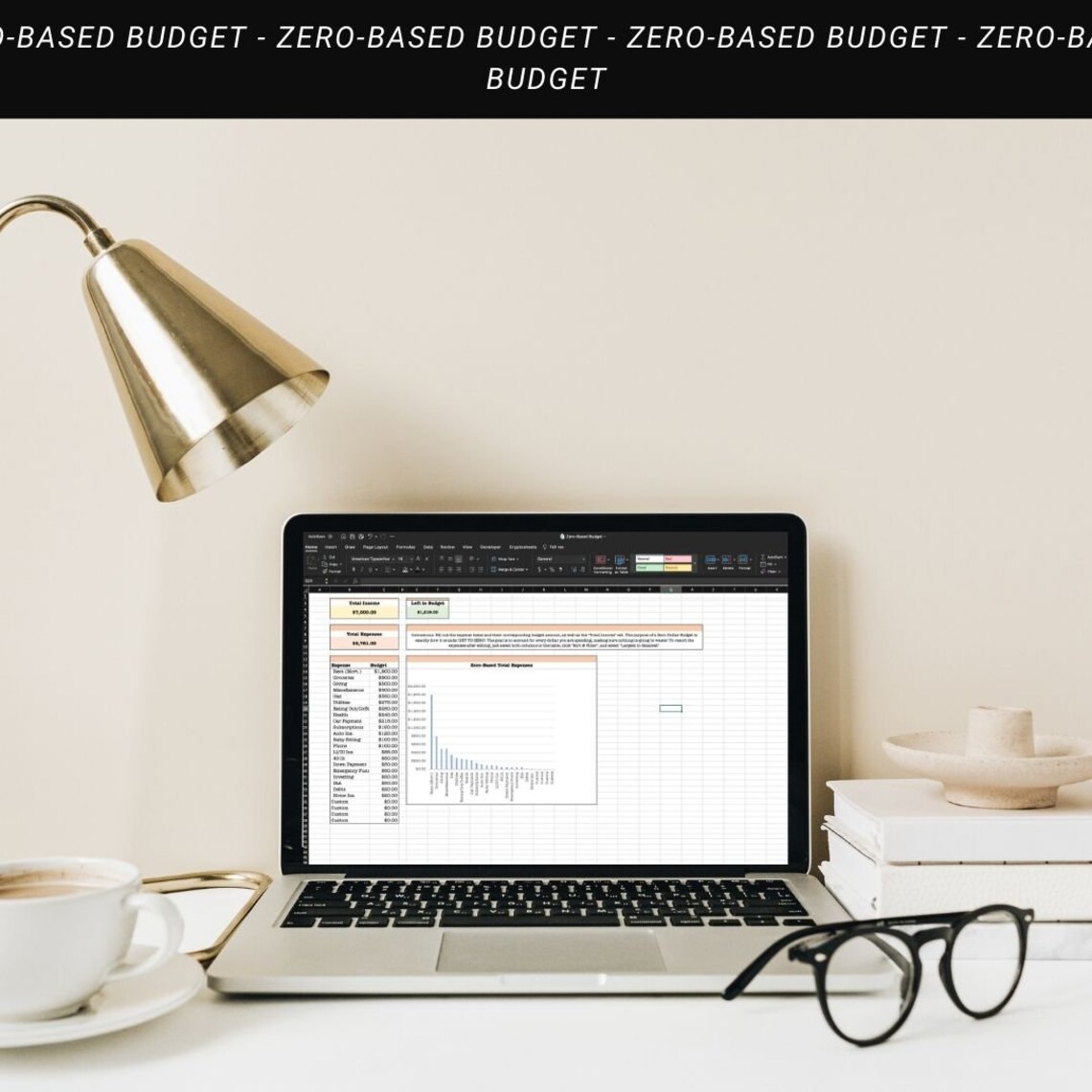 Zero Based Budget Spreadsheet for Excel, Budget Spreadsheet, Zero Based ...