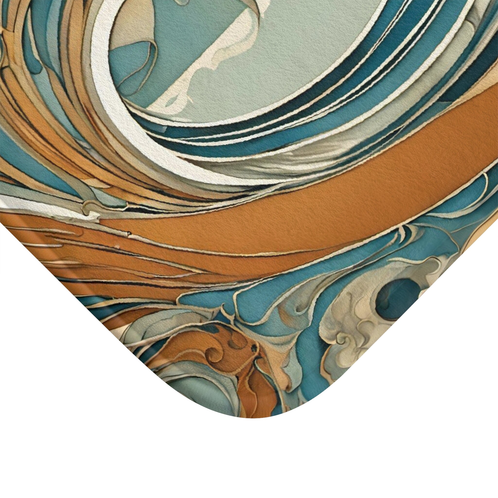 Art Nouveau Ocean Waves Bath Mat Microfiber Nonslip Bathroom Rug in ...