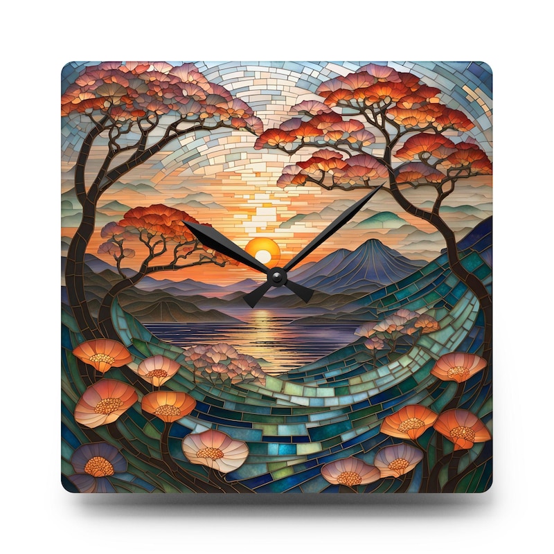 Fused Glass Wall Clock - Etsy