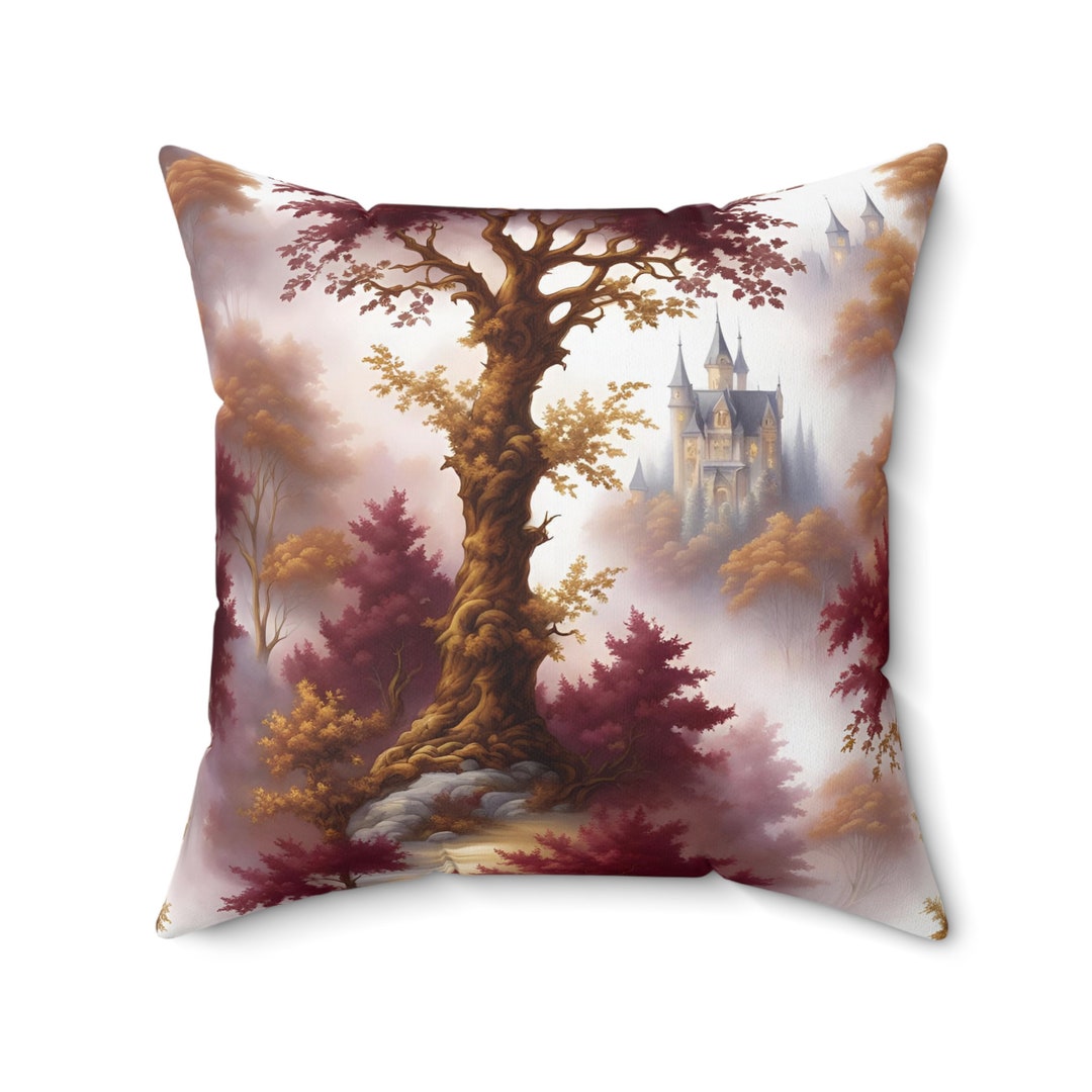 Burgundy and Gold Toile Inspired Accent Pillow - Etsy