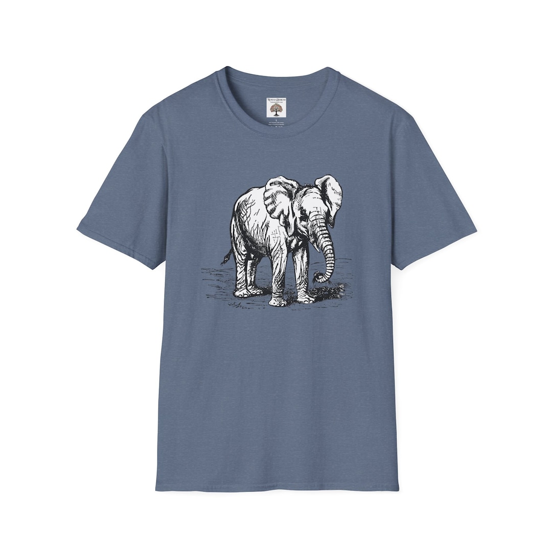 Vintage African Elephant T Shirt Unisex Softstyle T-shirt Super Soft ...