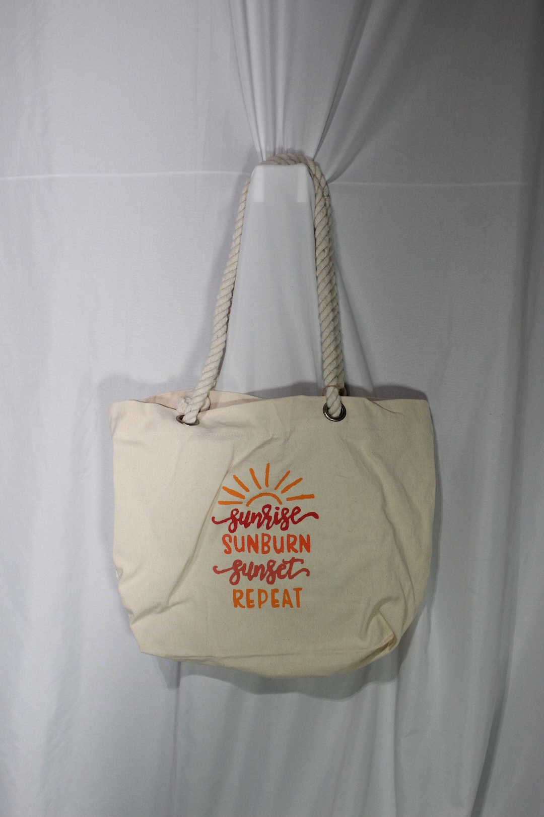 Sunrise, Sunburn, Sunset, Repeat Cotton Canvas Beach Bag - Etsy