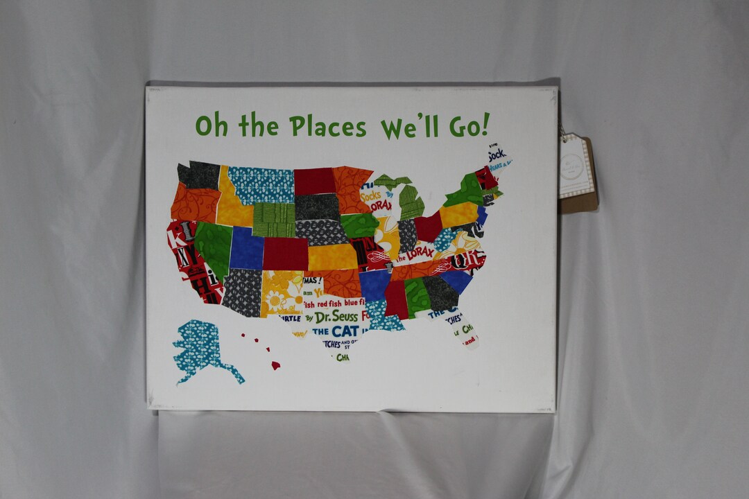 Oh the Places We'll Go! US Fabric Map - Etsy