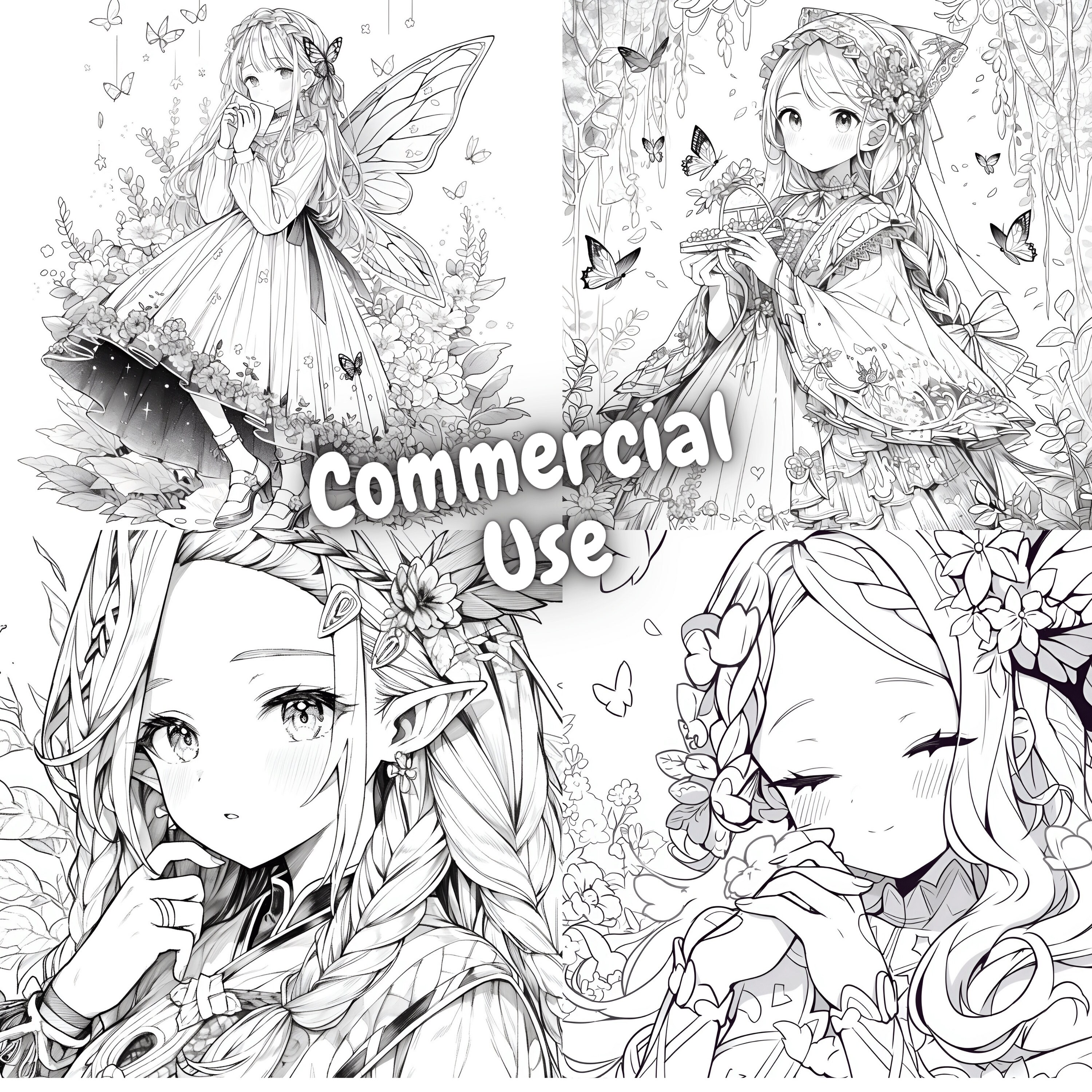 47 Fairy Anime Summer Coloring Fantasy Anime Coloring Page - Etsy