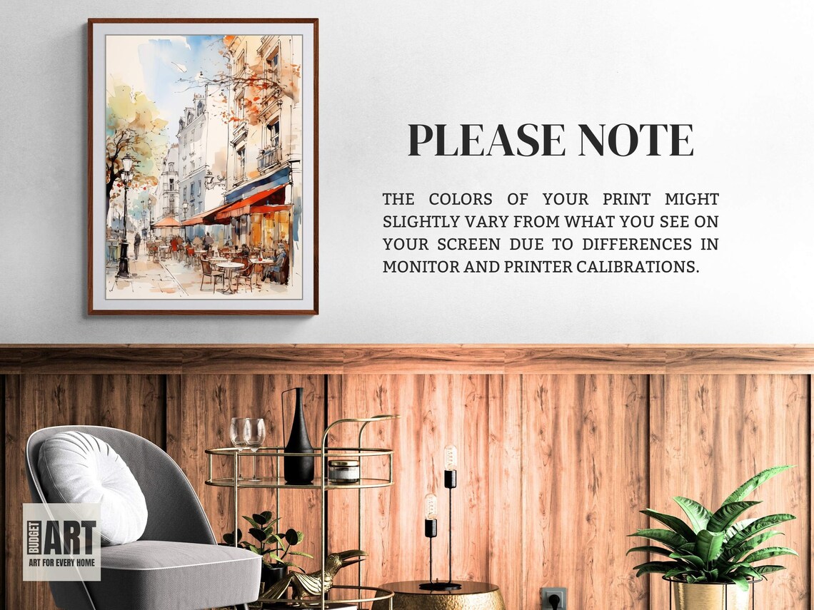 Chic Parisian Sidewalk Cafe Art Print, Timeless Paris Street Scene ...