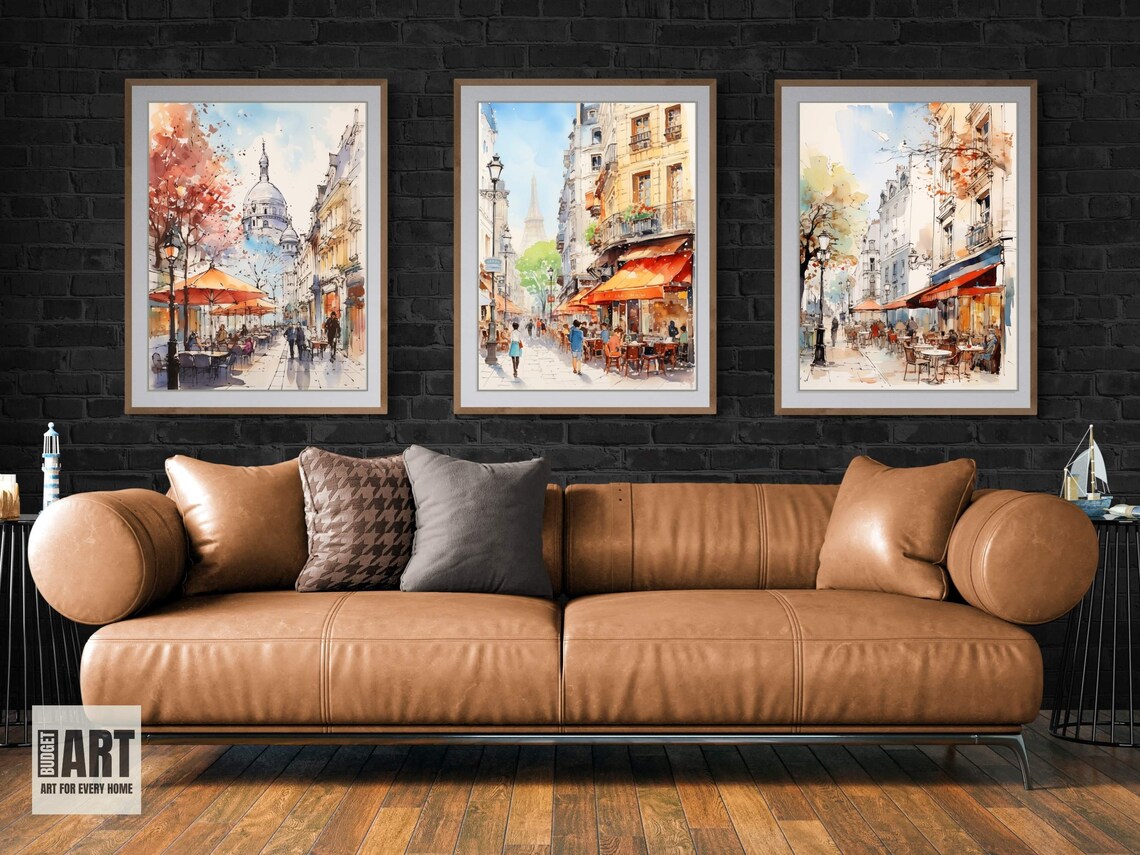 Chic Parisian Sidewalk Cafe Art Print, Timeless Paris Street Scene ...