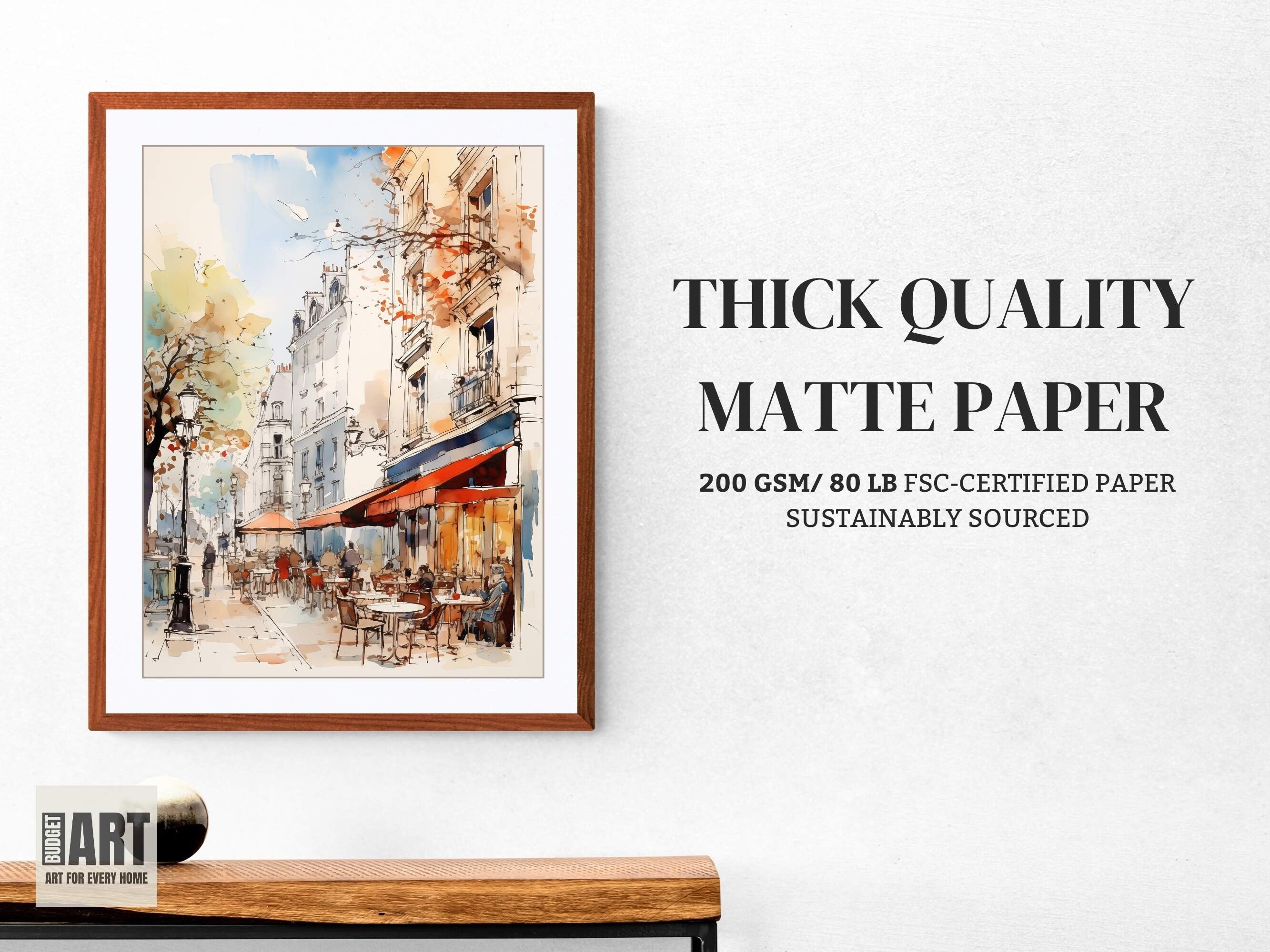 Chic Parisian Sidewalk Cafe Art Print, Timeless Paris Street Scene ...