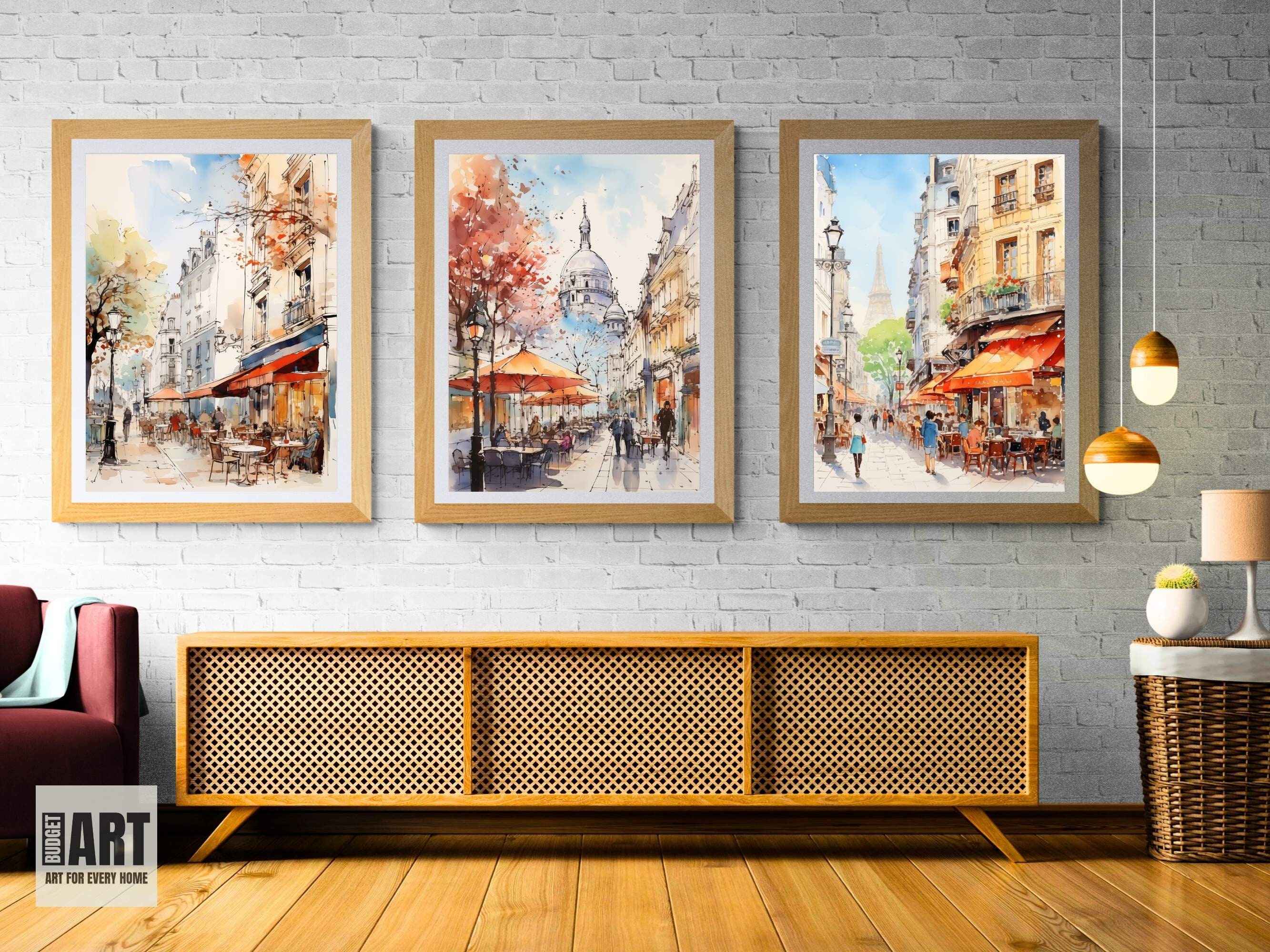 Chic Parisian Sidewalk Cafe Art Print, Timeless Paris Street Scene ...