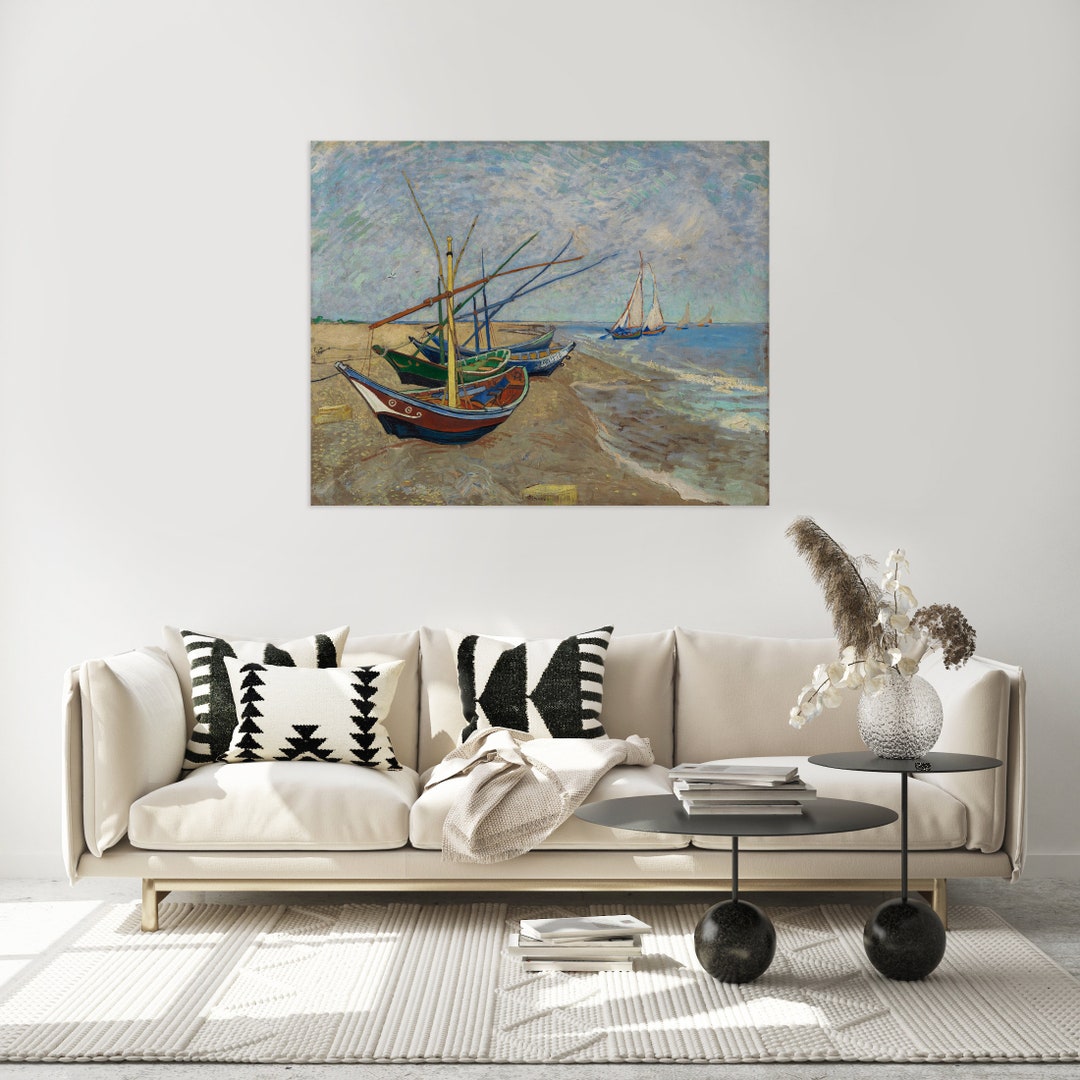 Vincent Van Gogh Fishing Boats on the Beach at Les Saintes-maries-de-la ...