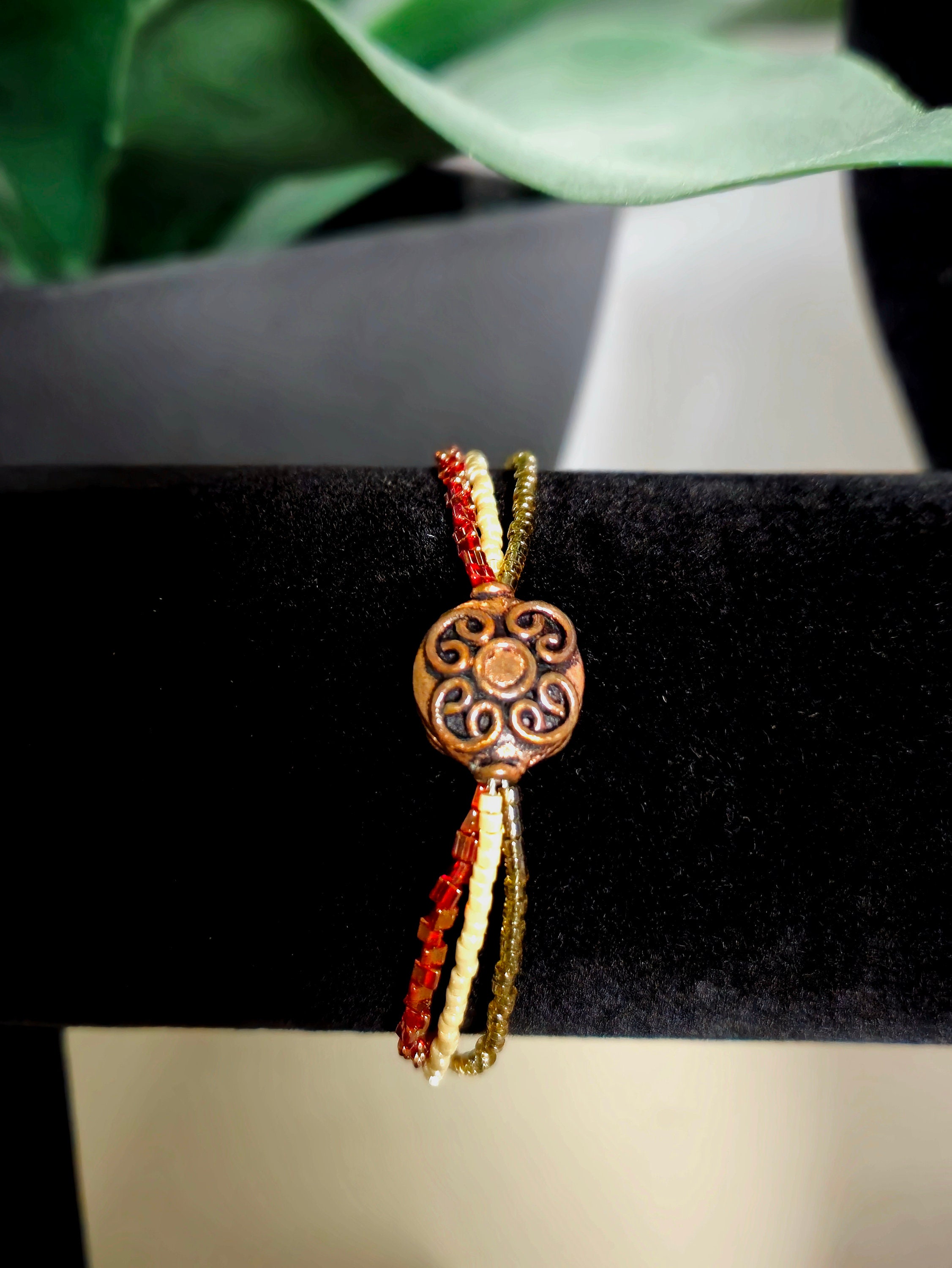 Vintage Autumn Colored Boho Beaded Multi Layered Necklace Bracelet Set ...
