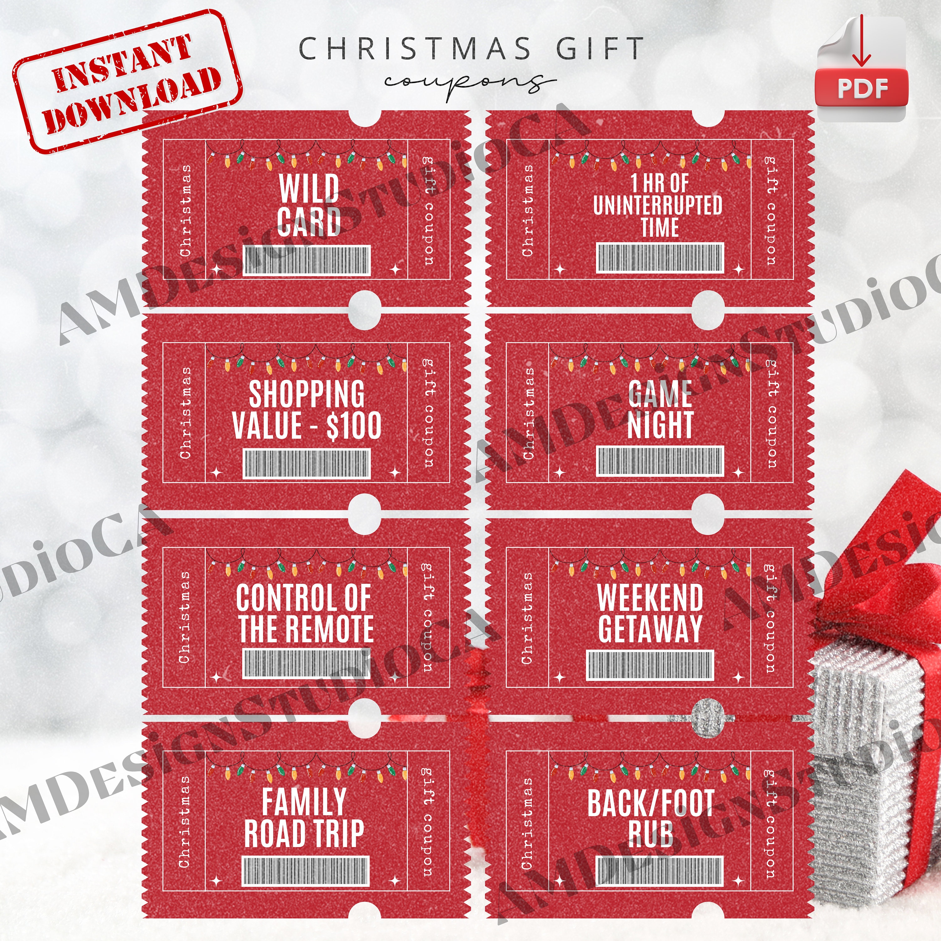 Christmas Gift Coupons Christmas Coupon Booklet Christmas - Etsy
