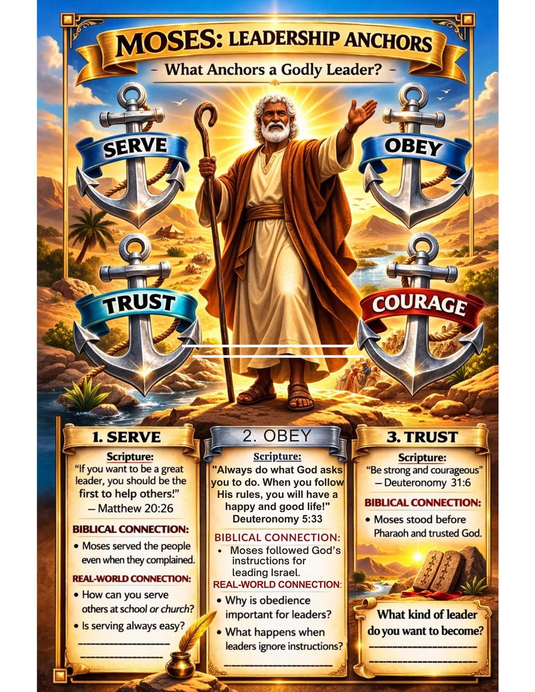 Moses Leadership & Ten Commandments Pack: 3-page SEL Study - Etsy