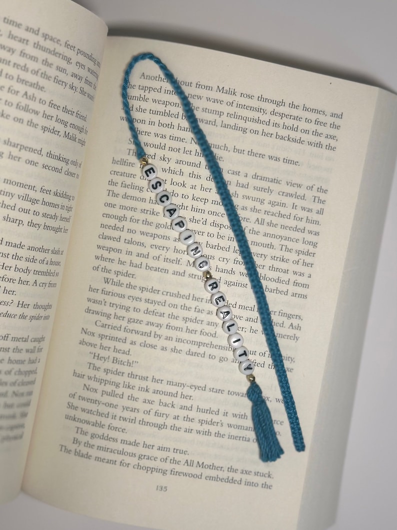 Escaping Reality Bookmark, Macrame Book Mark, Custom Handmade Bookmarks ...