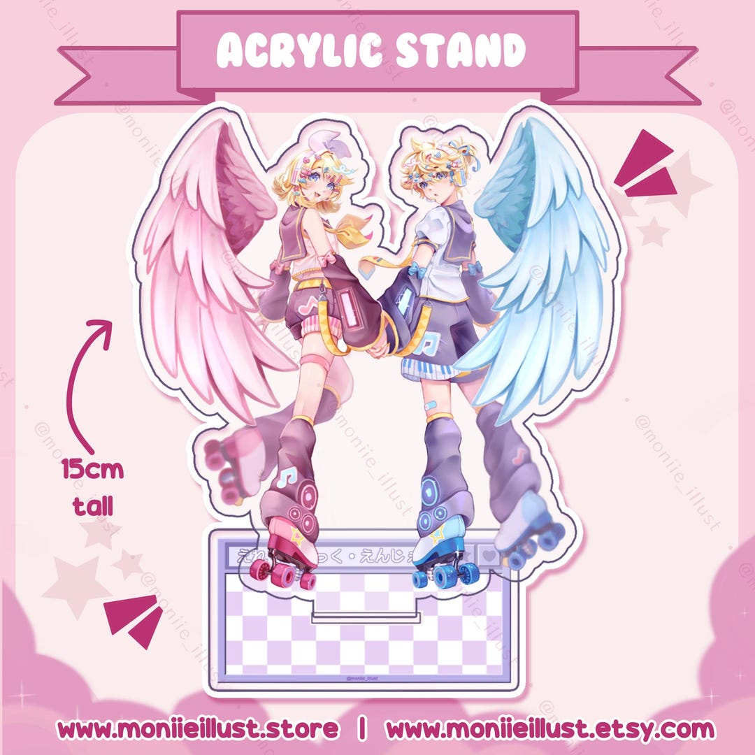 Kagamine Angel 15cm Acrylic Standee || Kagamine Rin Kagamine Len (BACK ...
