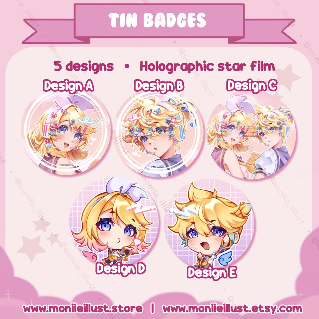 Kagamine Angel Holographic Badges || Kagamine Rin Kagamine Len - Etsy