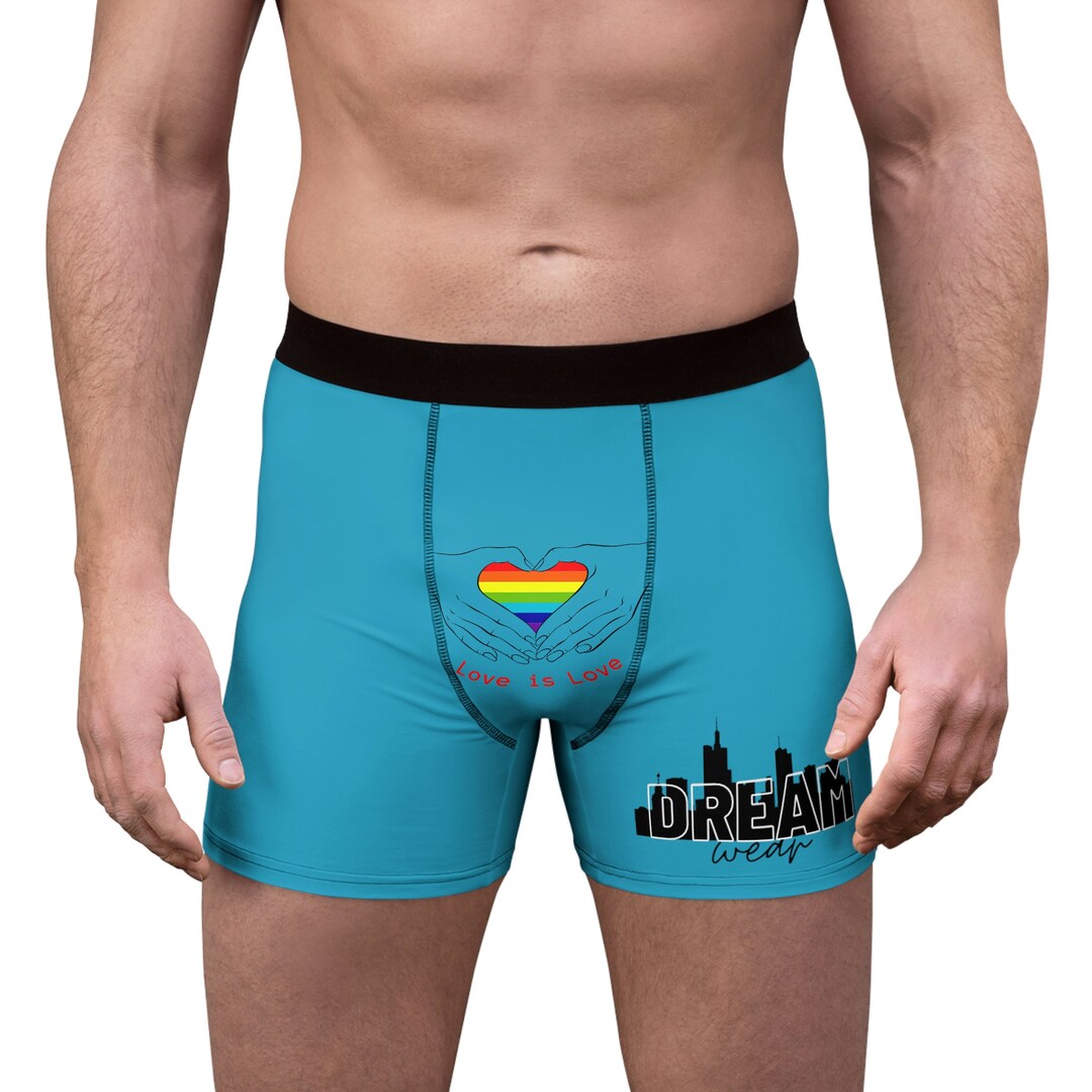 Men's Love is Love Boxer Briefs - Turquoise - Etsy
