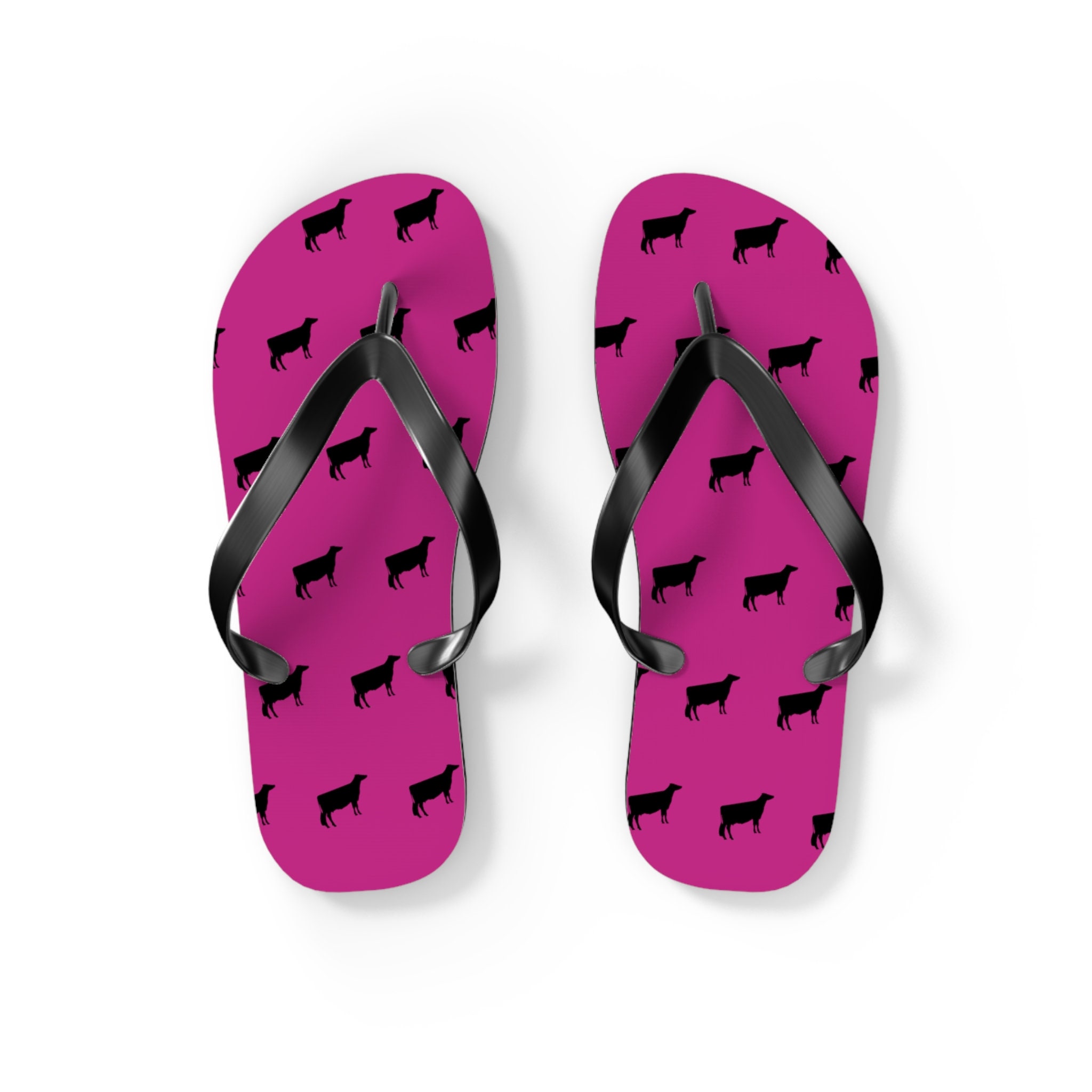 Pink Dairy Cow Flip Flops - Etsy