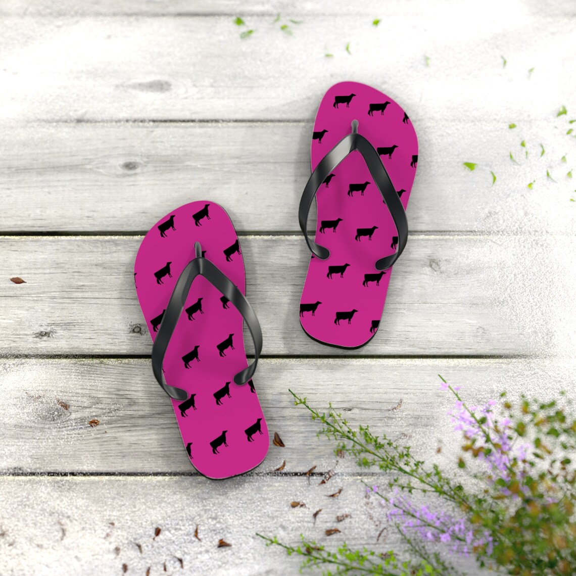 Pink Dairy Cow Flip Flops - Etsy