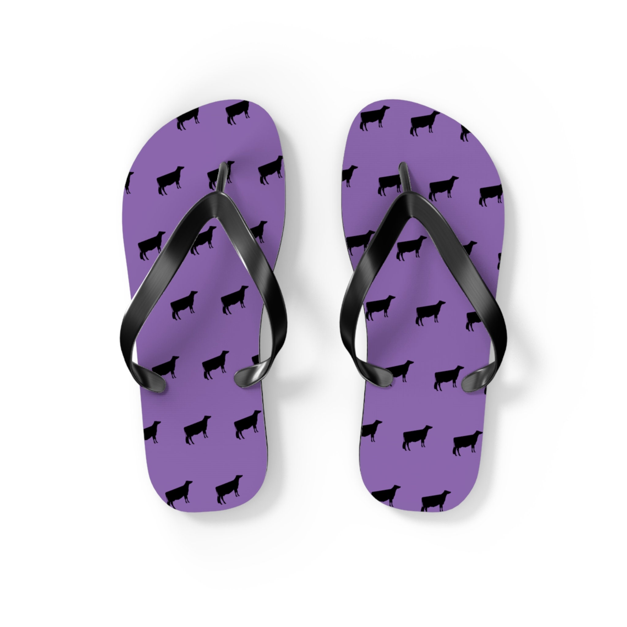 Purple Dairy Cow Flip Flops - Etsy