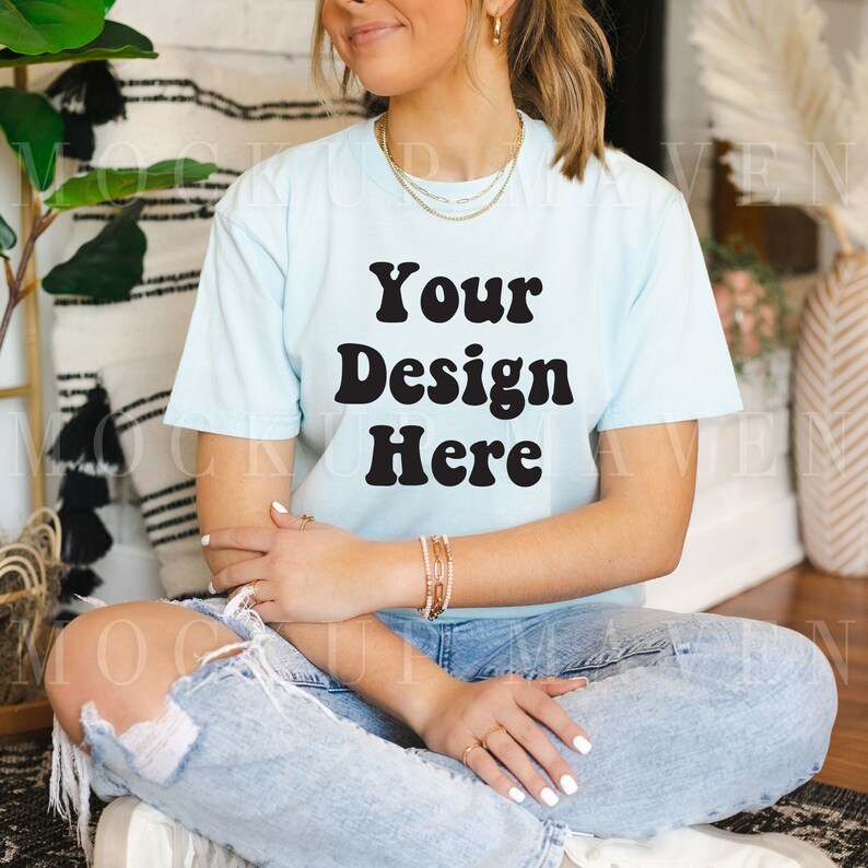 Comfort Colors 1717 Chambray Mockup Comfort Colors T-shirt - Etsy