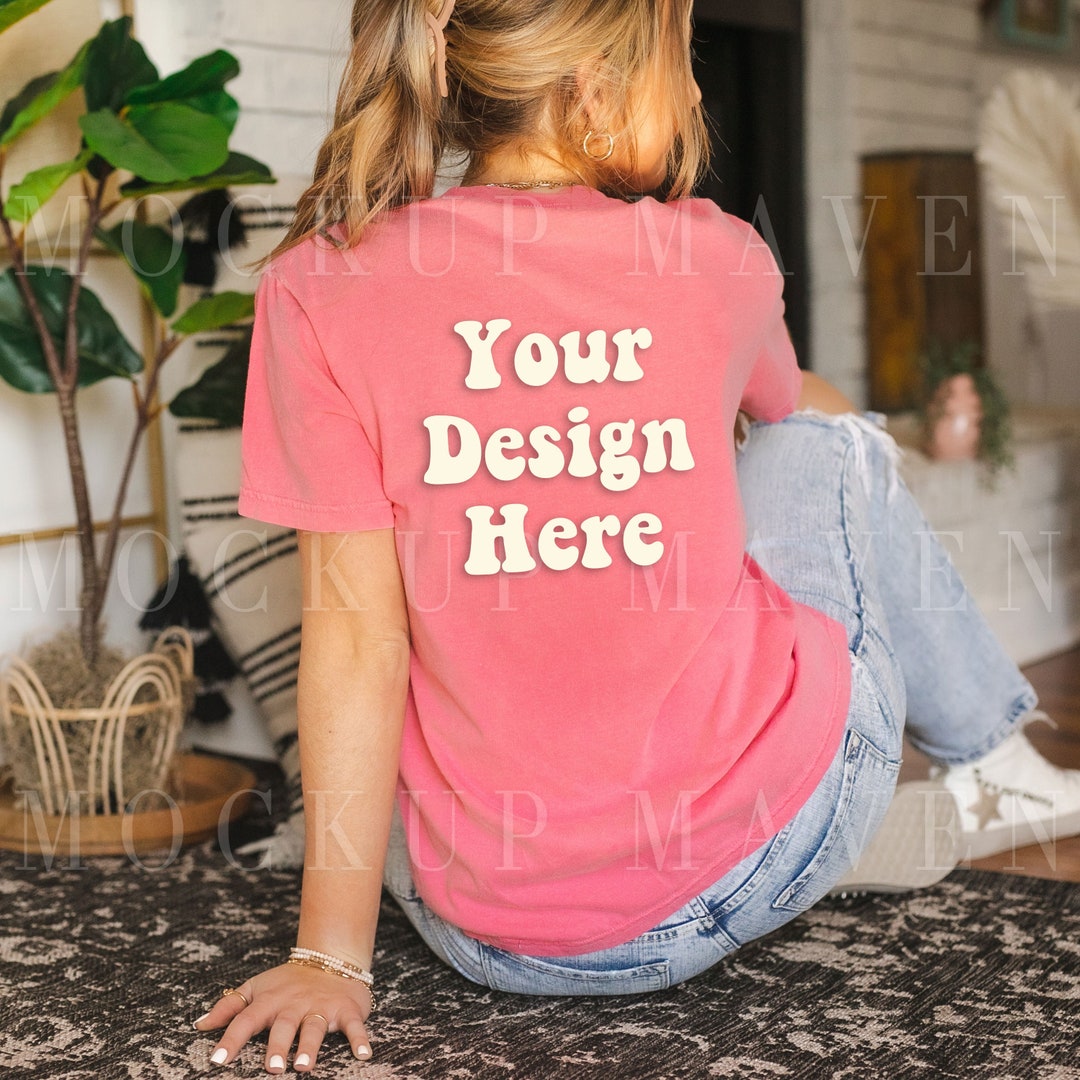 Comfort Colors 1717 Crunchberry Mockup, Comfort Colors T-shirt Mockup ...