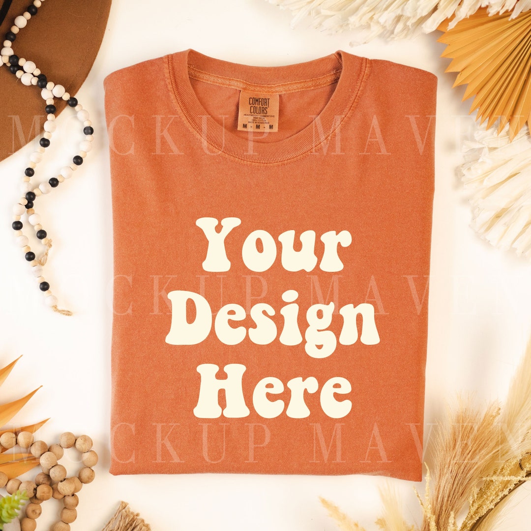 Comfort Colors 1717 Yam Mockup, Comfort Colors T-shirt Mockup, Boho T ...
