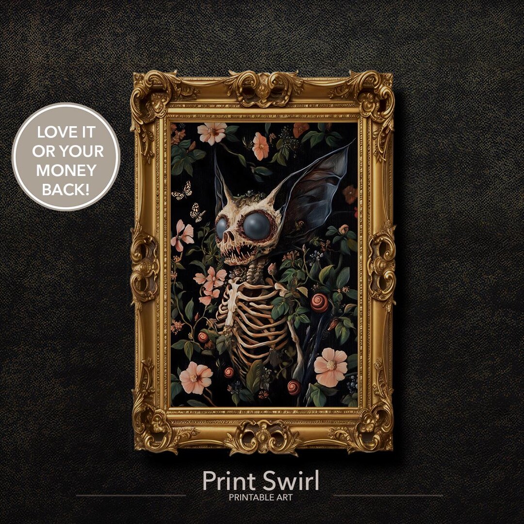 Decay Vampire Bat, Dark Academia Decor, Whimsigoth Wall Art, Moody ...