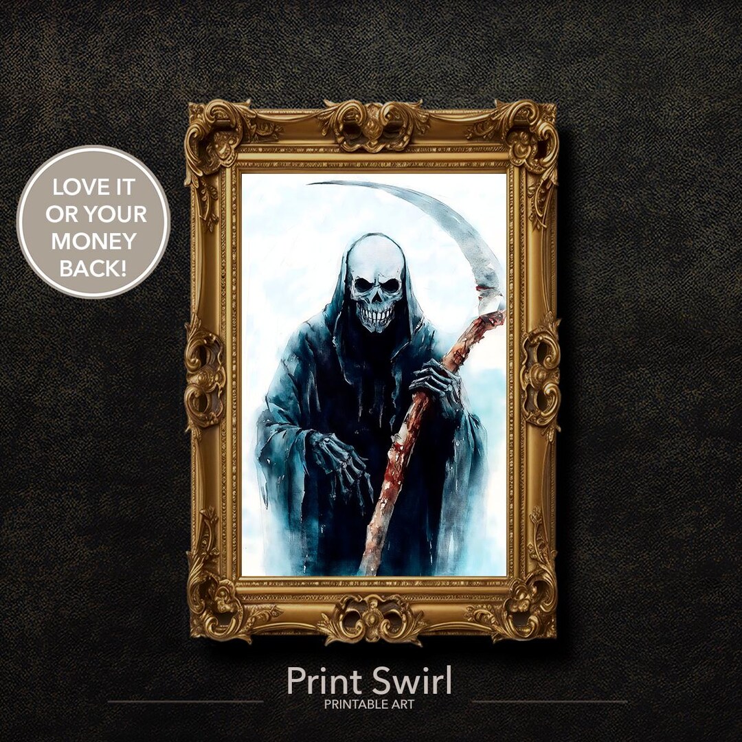 Wash Reaper, Dark Academia Decor, Whimsigoth Wall Art, Moody Gothic ...