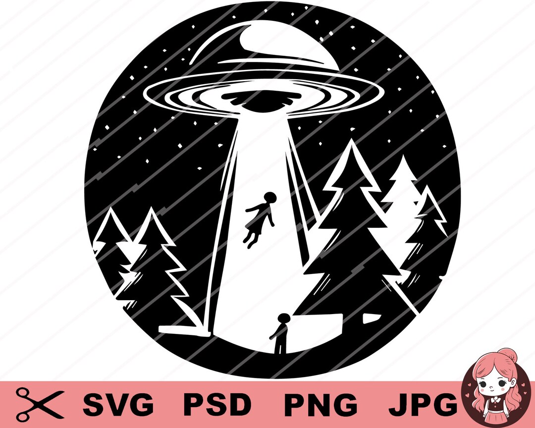 Alien Abduction SVG Alien Clip Art UFO Clipart Space Alien - Etsy
