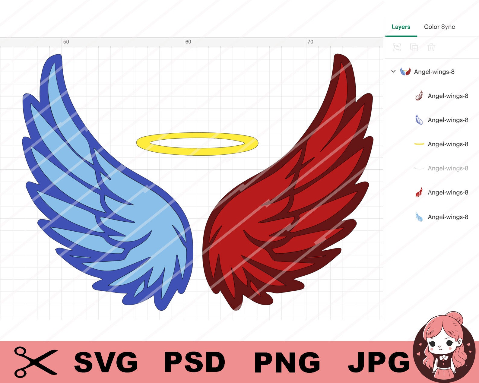 Angel Wings SVG Angel Wing Vector Angel Svg Halo Svg Angel - Etsy Australia