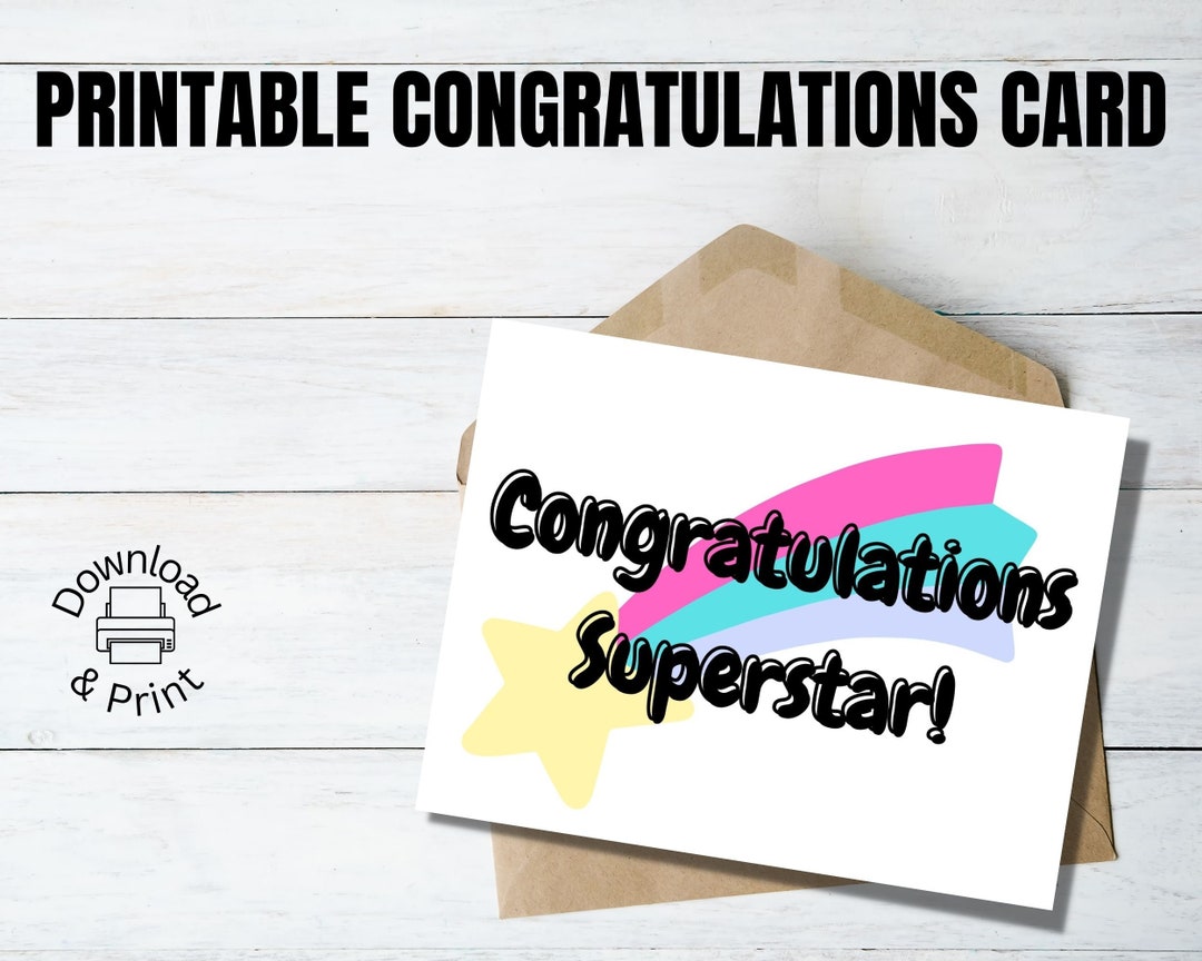 Printable Congratulations Card Congrats Card Printable Promotion Card ...