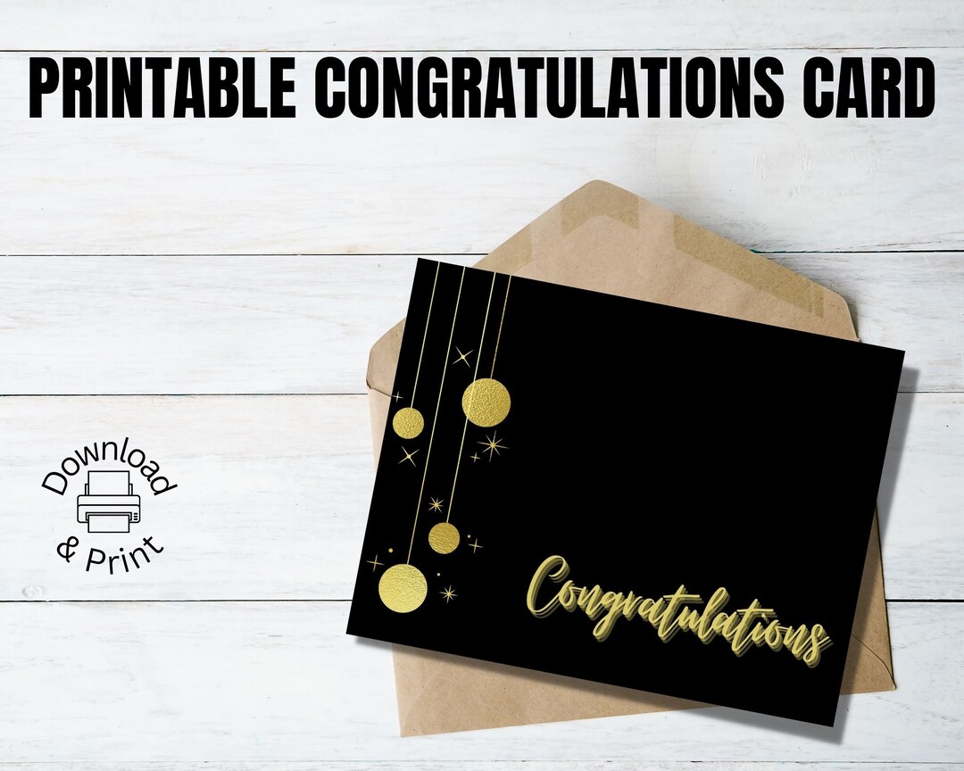 Elegant Printable Congratulations Card Congrats Card Printable ...