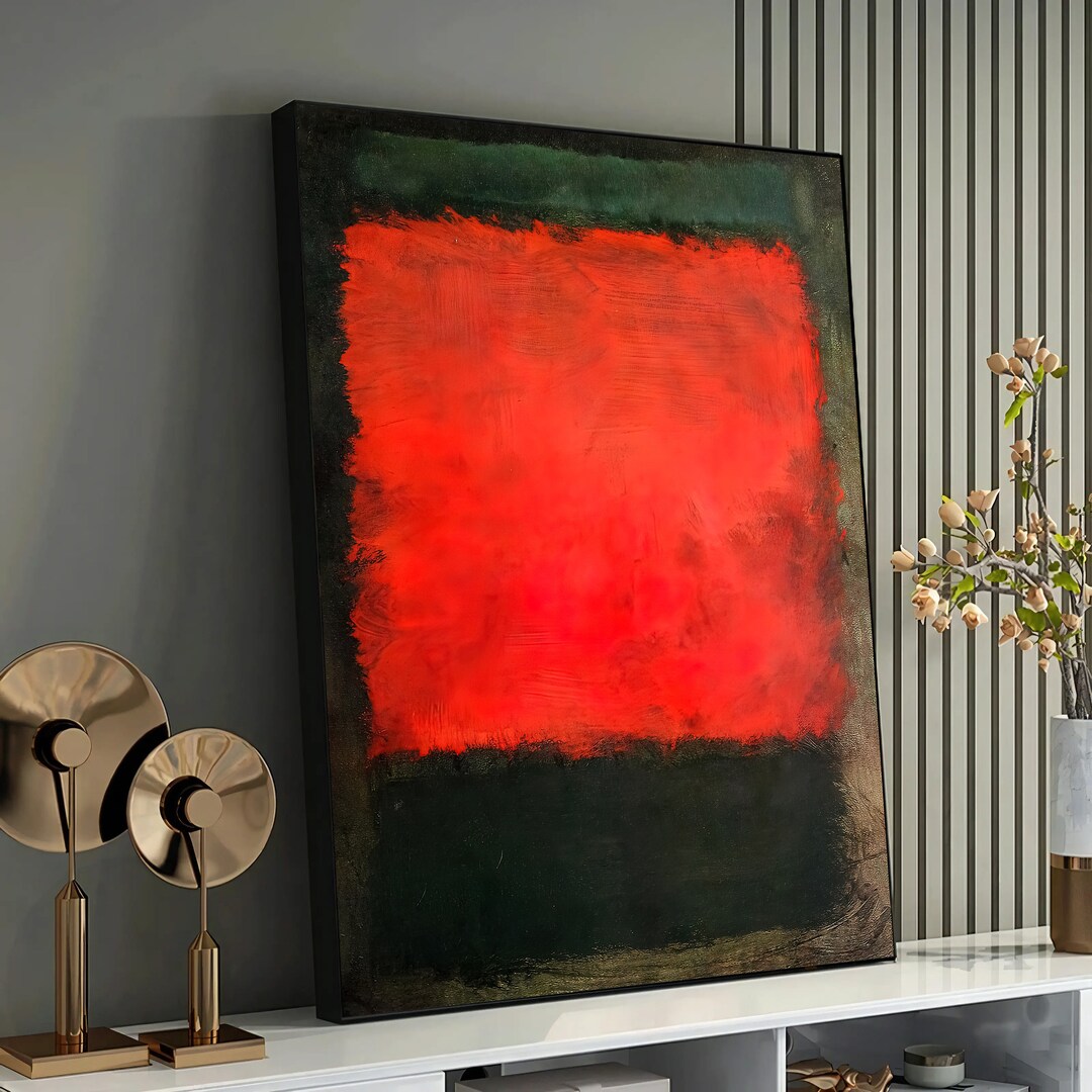 Mark Rothko Red Black Framed Canvas Painting,abstract Canvas Wall Art ...