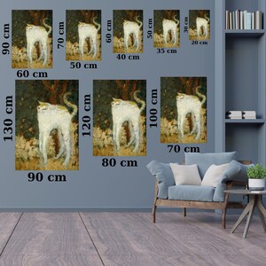 Le Chat Blanc, Vintage White Cat Art Print - Classic Feline Painting ...