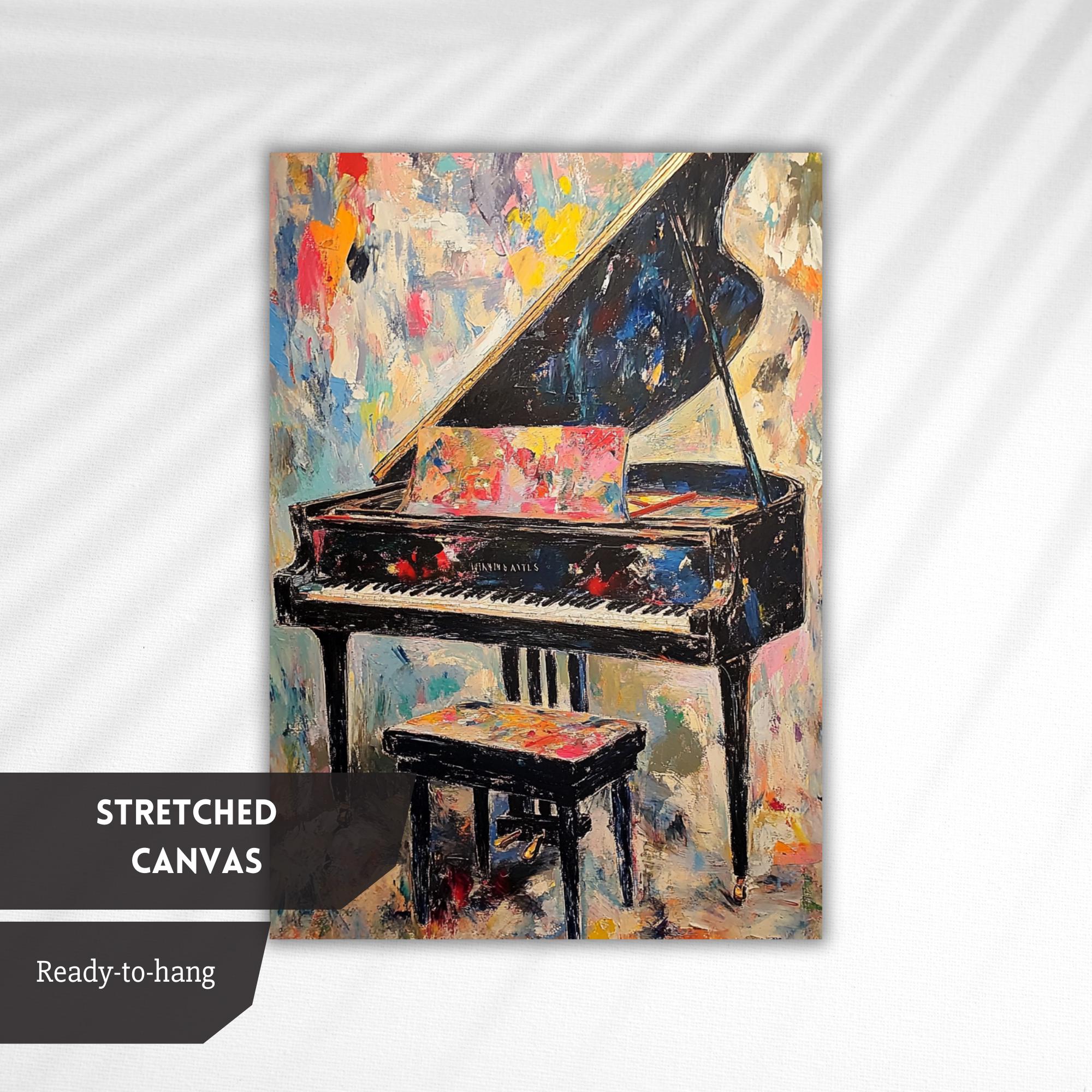 Colorful Piano Painting, Abstract Grand Piano Art, Music Lover Gift ...