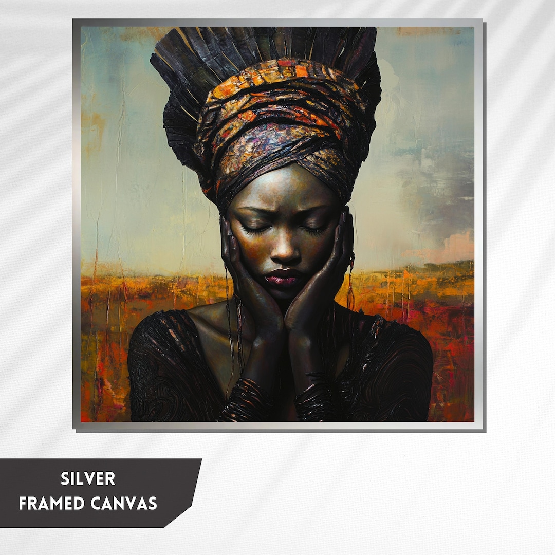 Powerful African Woman Portrait – Black Woman Canvas Art, Afrocentric ...