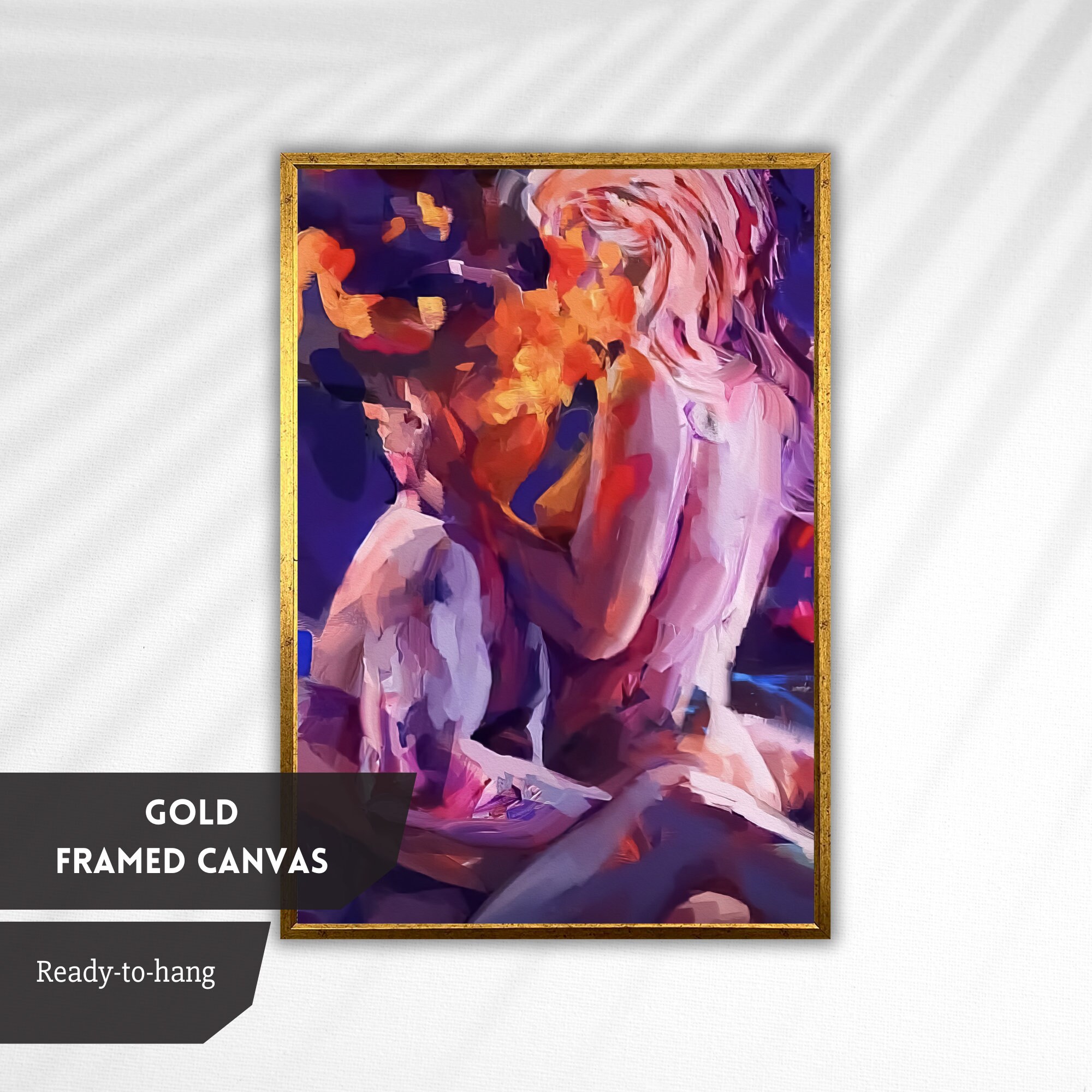 Modern Nude Woman Canvas Print Contemporary Wall Art Minimalist Home